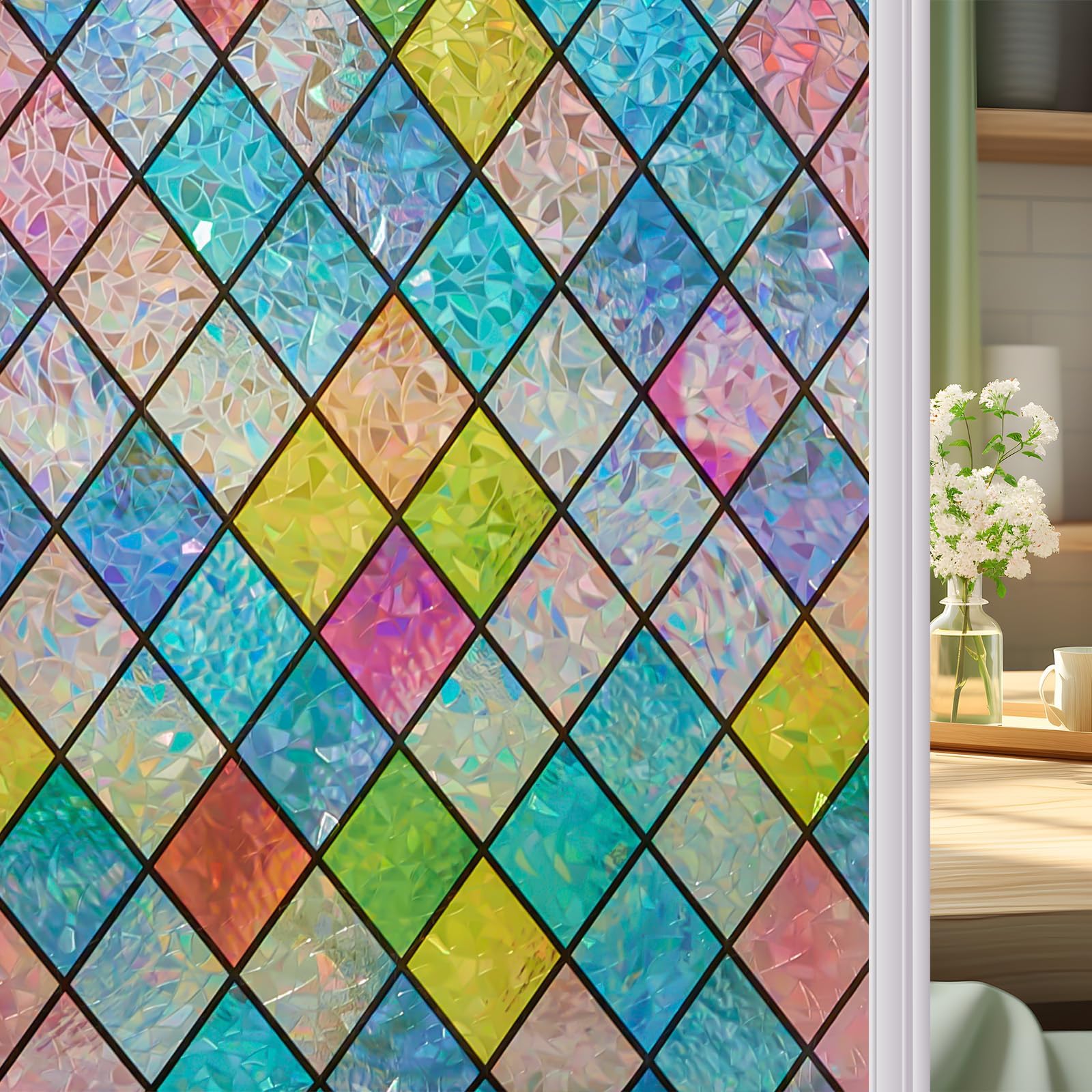 Amazon.com: SUNBABY One Way Window Film+Stained Glass Window Film ...