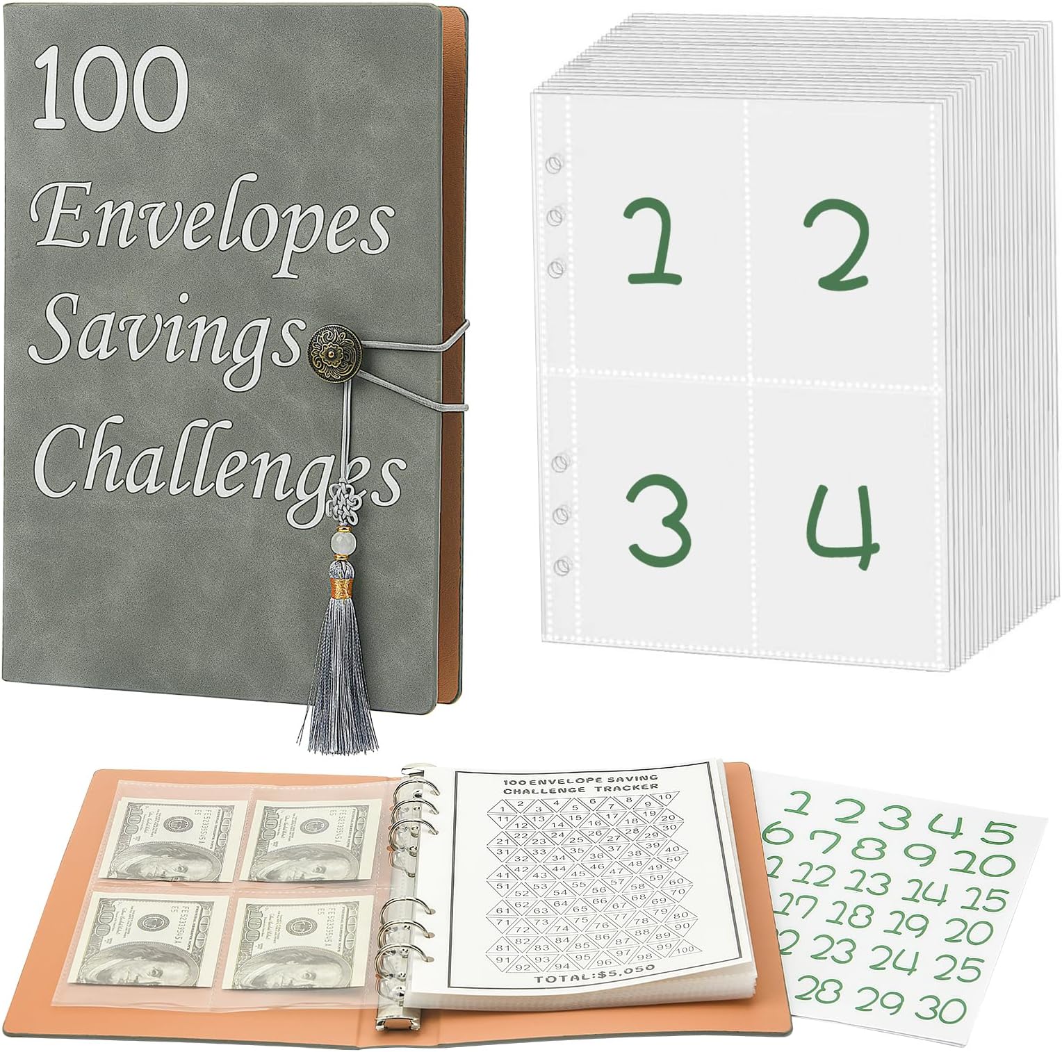 Amazon.com : 100 Envelopes Money Saving Challenge, A5 Money Saving ...