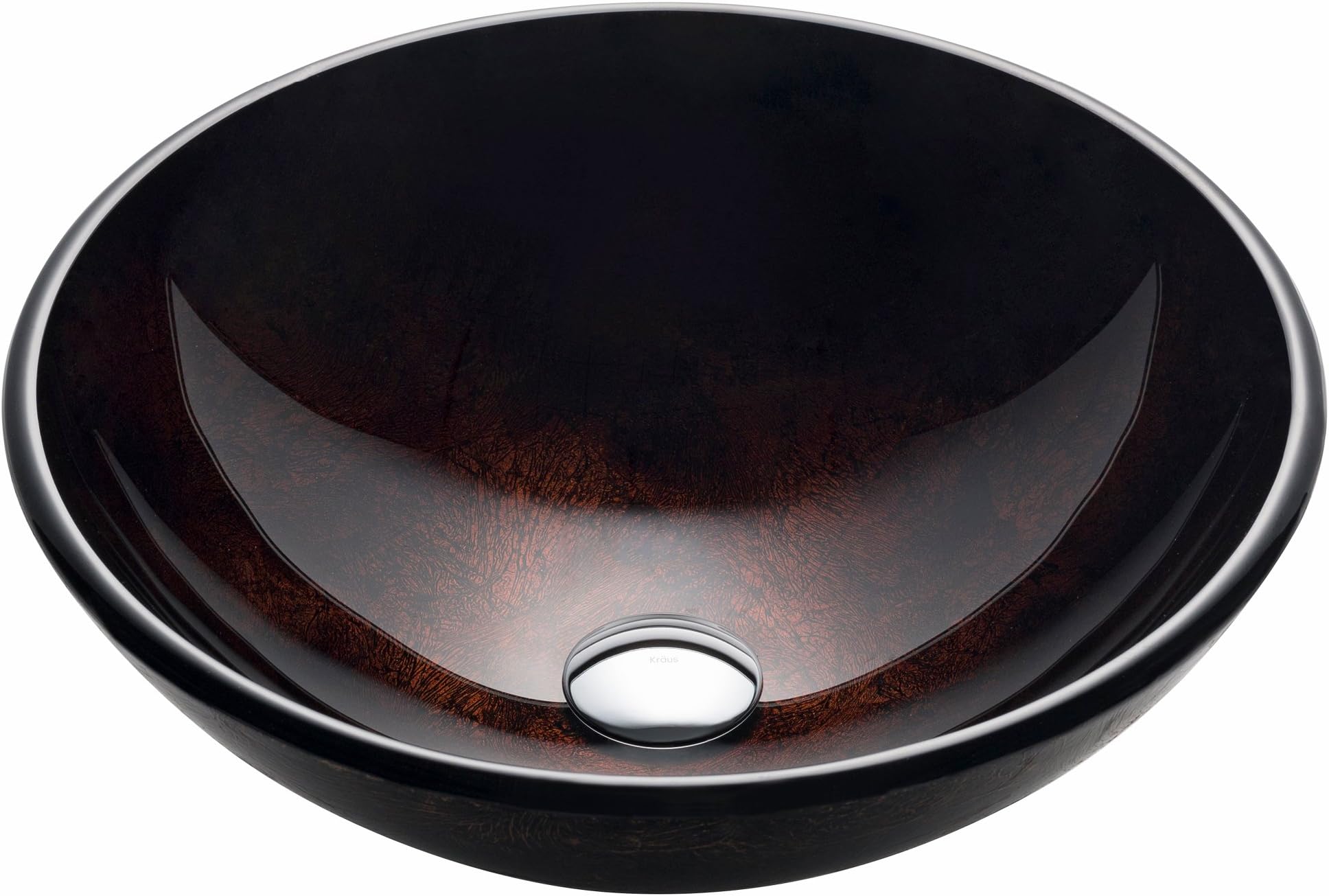 YIMAI Ingenuity Vessel Sink 12" Bathroom Sinks Tempered Glass Brown Art ...