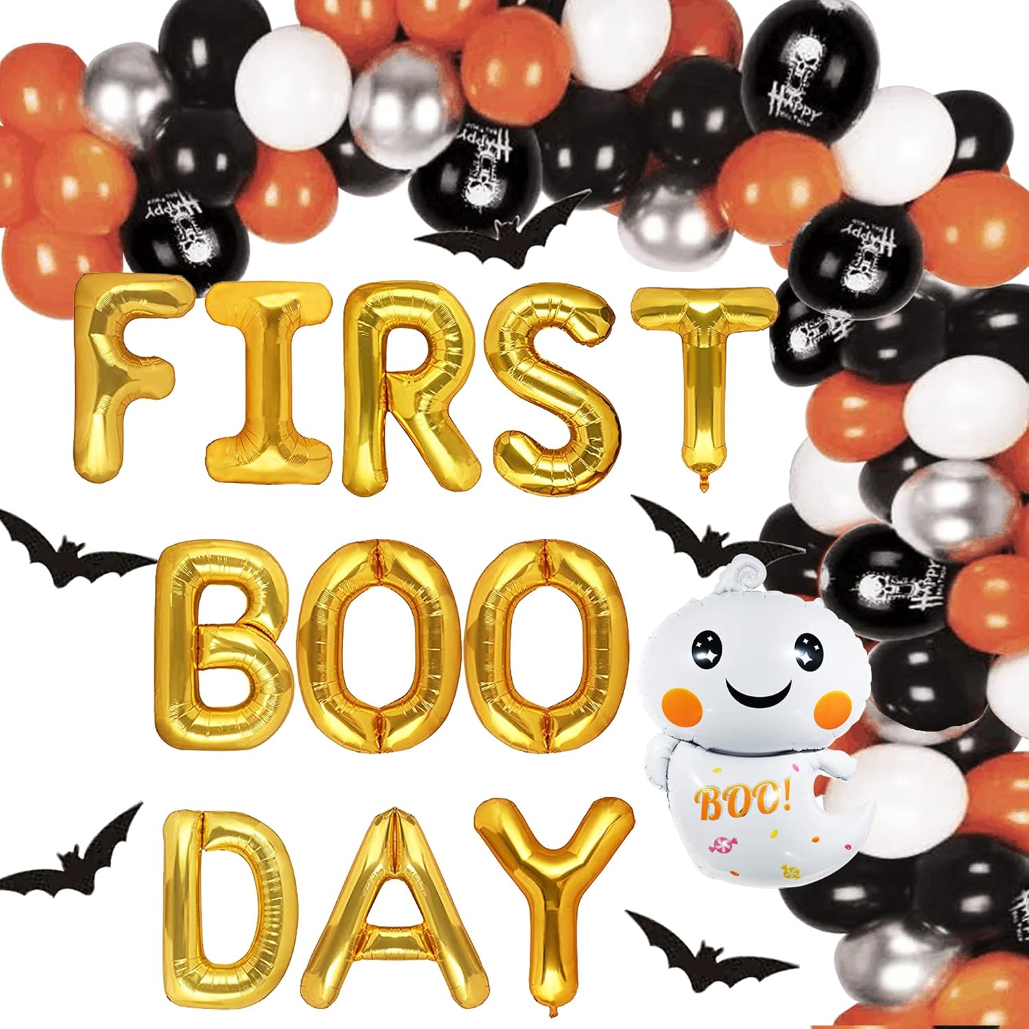 Amazon.com: First Boo Day Balloons First Boo Day Decoration Spooky One ...