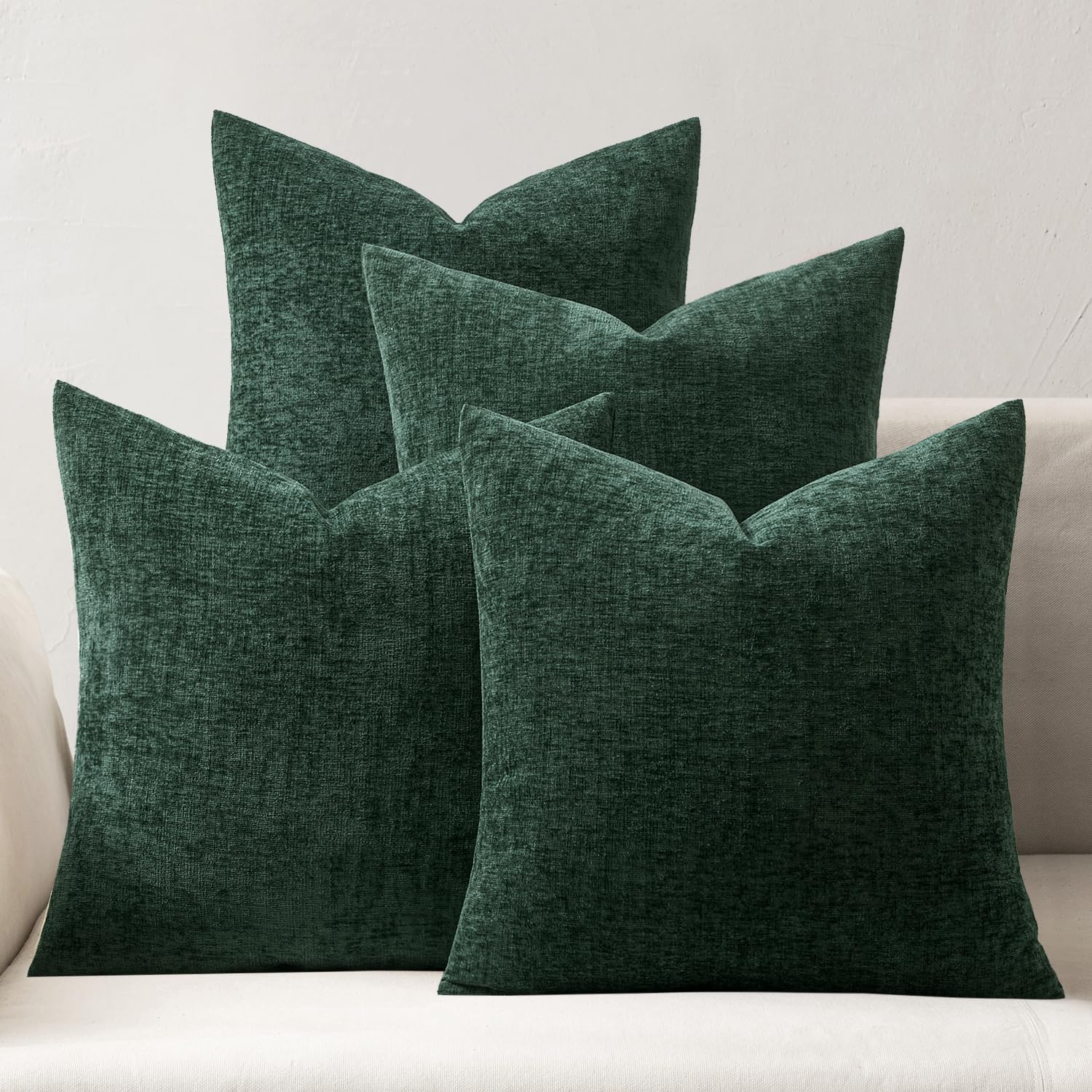 MIULEE Pack of 4 Christmas Dark Green Throw Pillow Covers 18x18 Inch ...