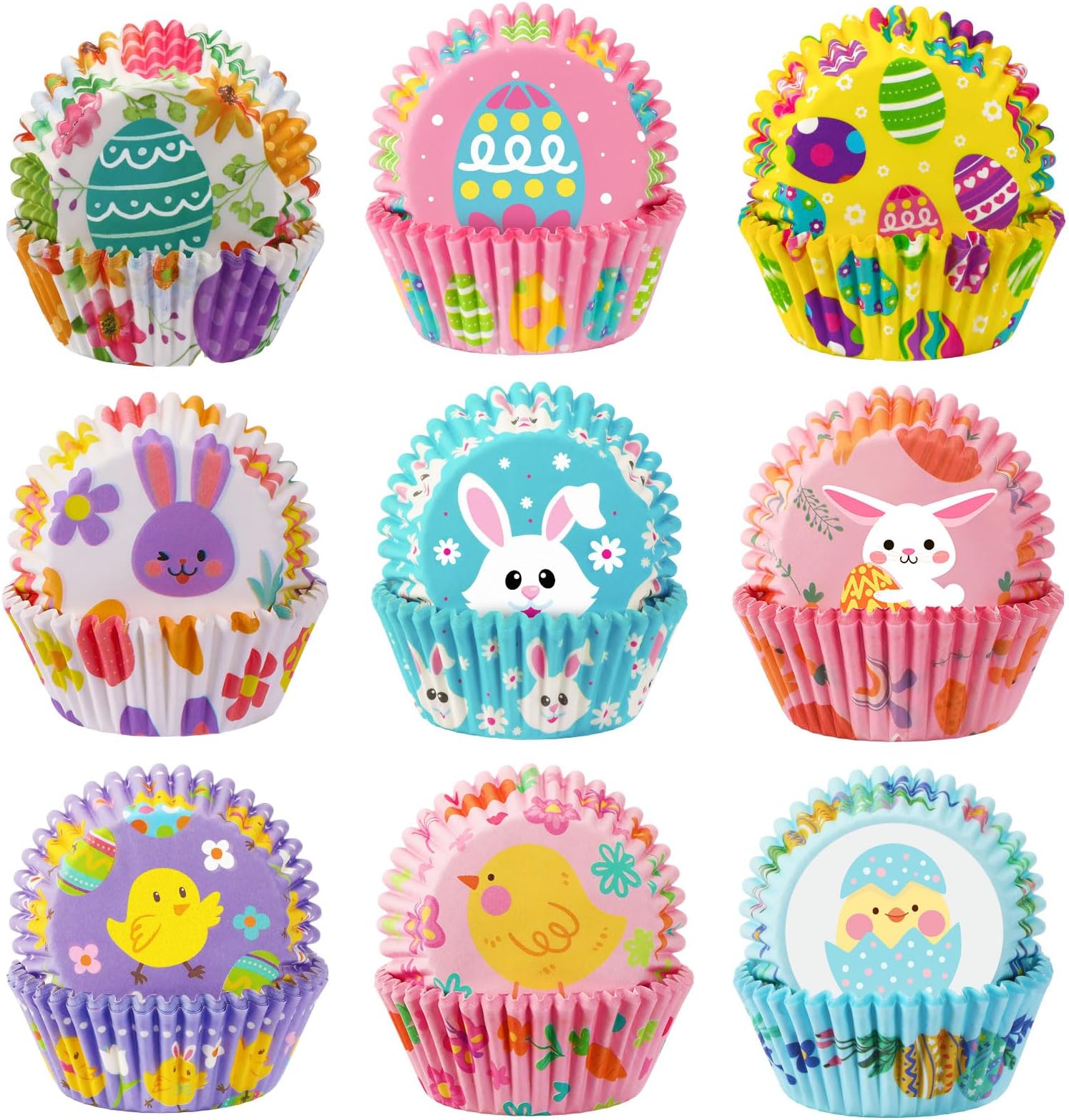 Amazon.com: Easter Bunny Decorative Baking Cups - Patterned Paper ...