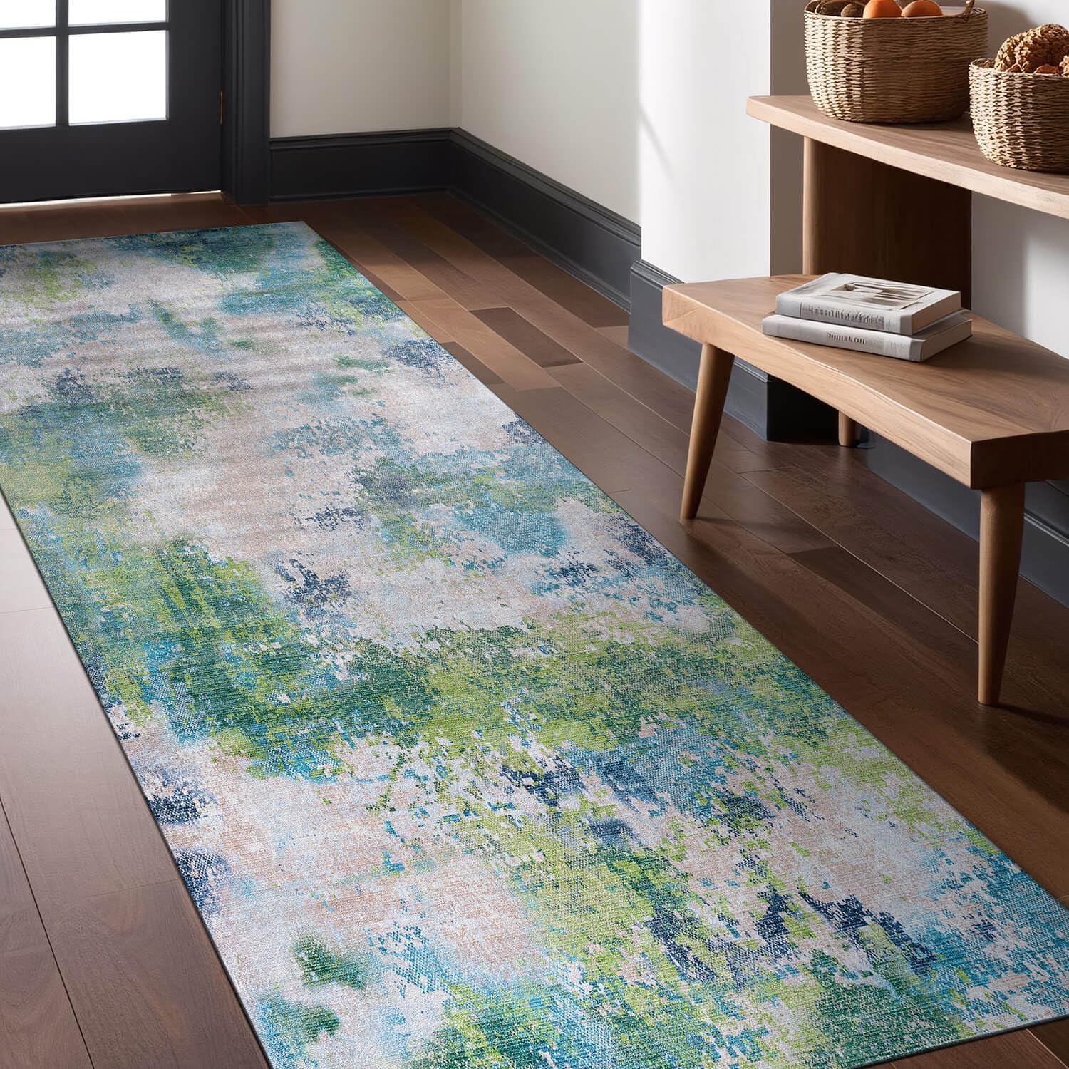 Amazon.com: Luul Home Non Slip Rugs 2x7 Modern Abstract Easy Silk ...