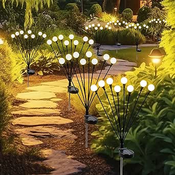 Solar Swaying Garden Light - 2 Pack New Upgraded Solar Garden Lights ...