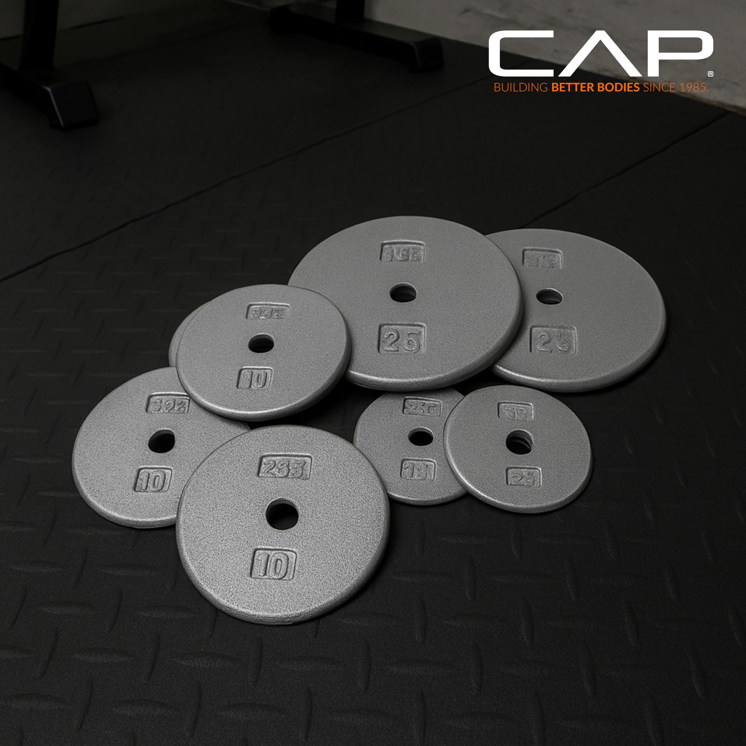 Snapklik.com : CAP Barbell Cast Iron Standard 1-Inch Weight Plate Set ...