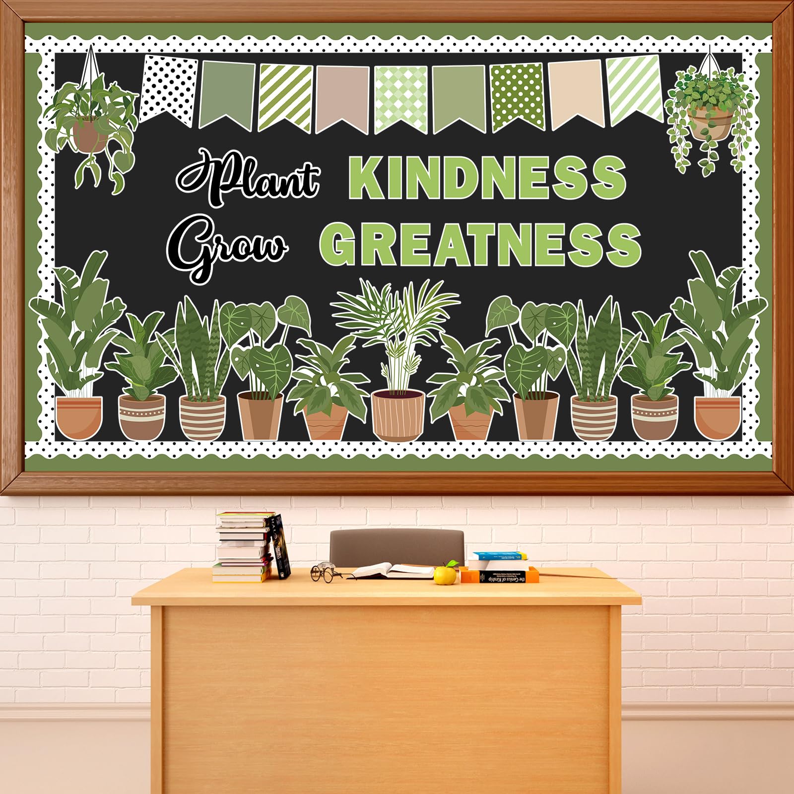 Amazon.com: Justforjoyful Spring Greenery Bulletin Board Classroom ...