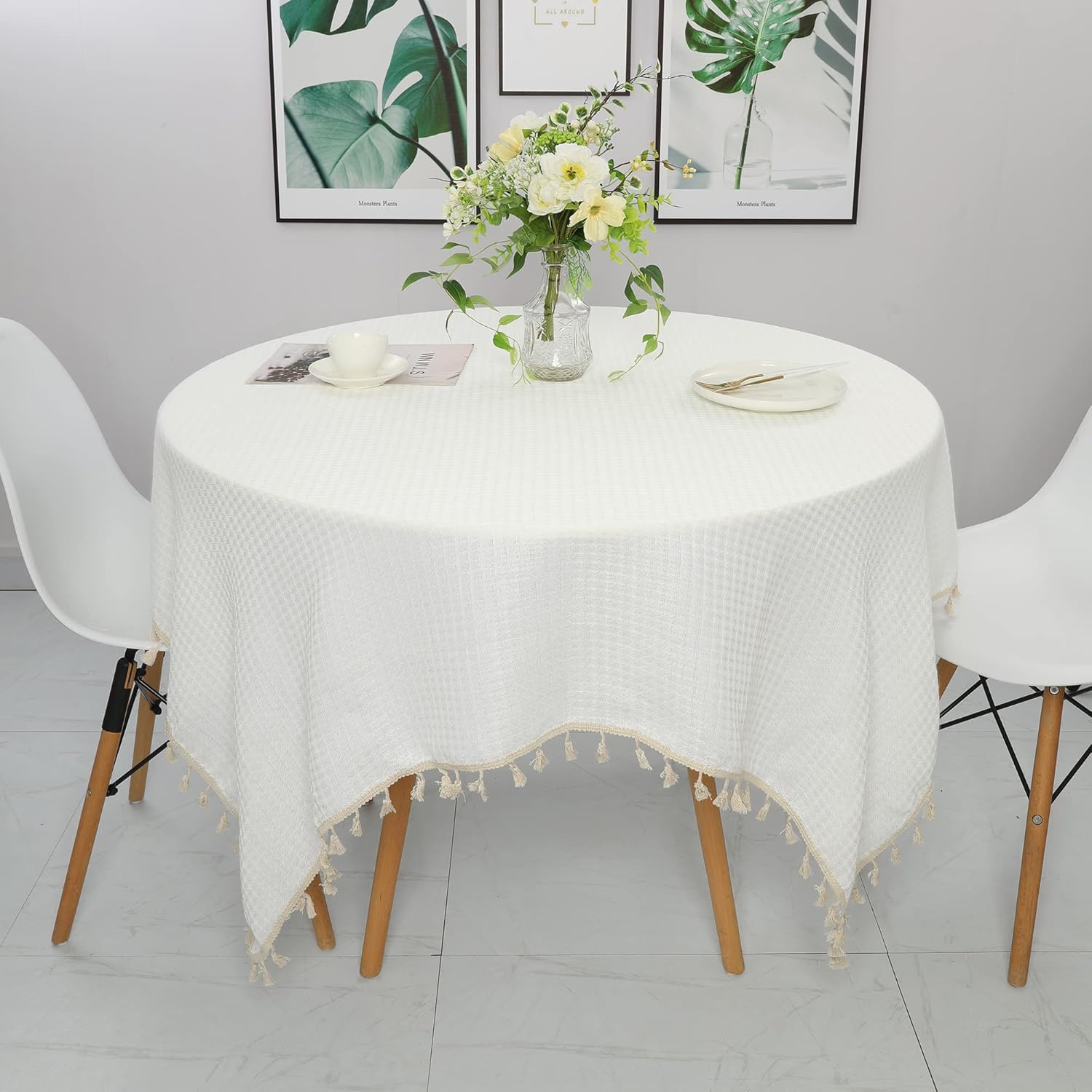 Amazon.com: Kaaltisy Square Table Decor Tablecloth, Wrinkle Free Anti ...