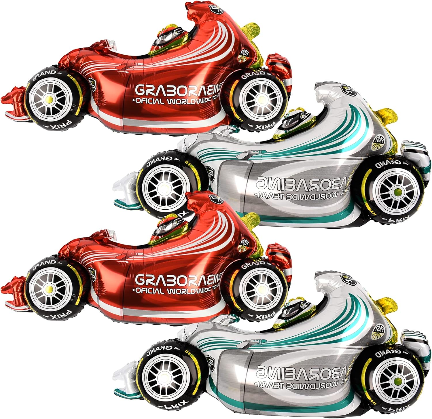 Amazon.com: VYNYJOAN Vehicle Racing Car Balloons 4pcs Double-Sided 43 ...