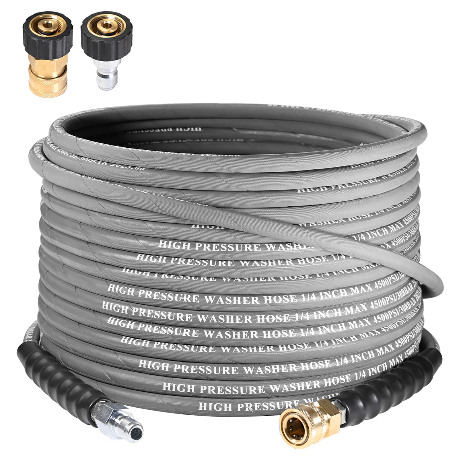 Amazon.com : Coyardor 1/4" Pressure Washer Hose 50 FT 4500 PSI, Steel ...