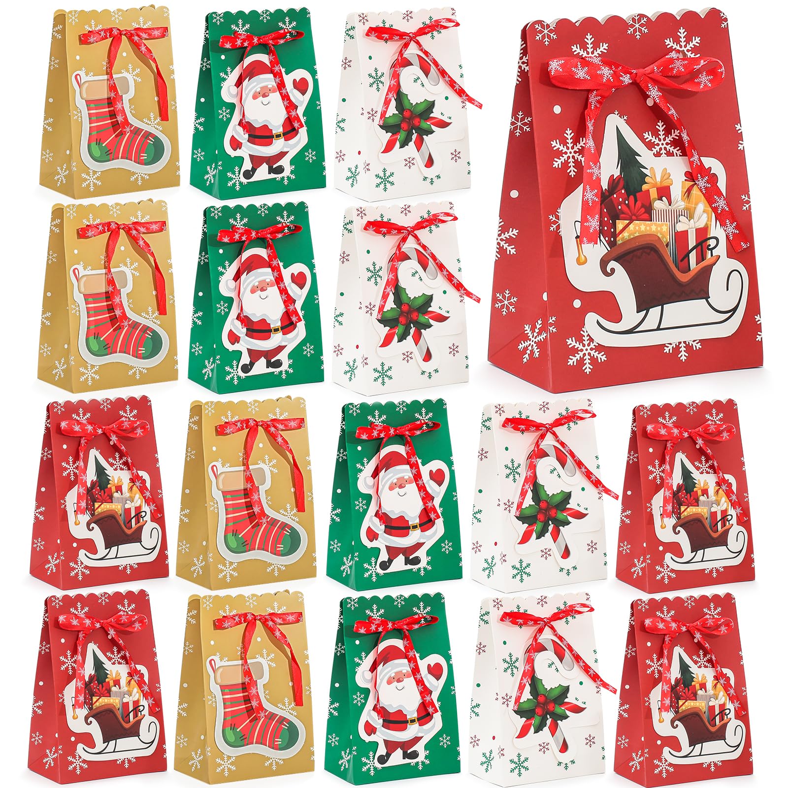 Xmas Gift Bags Multipack 16PCS Xmas Gift Bags For Presents Small ...