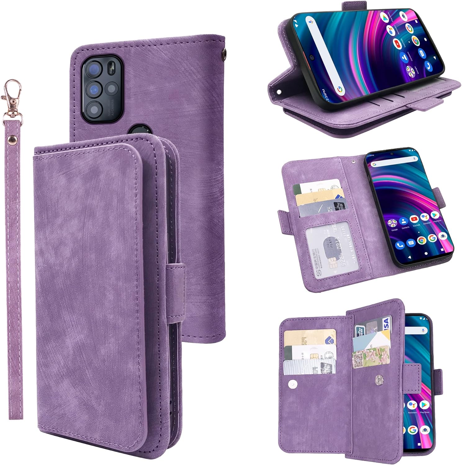 Amazon.com: Furiet Compatible with BLU G91 Pro Wallet Case Wrist Strap ...