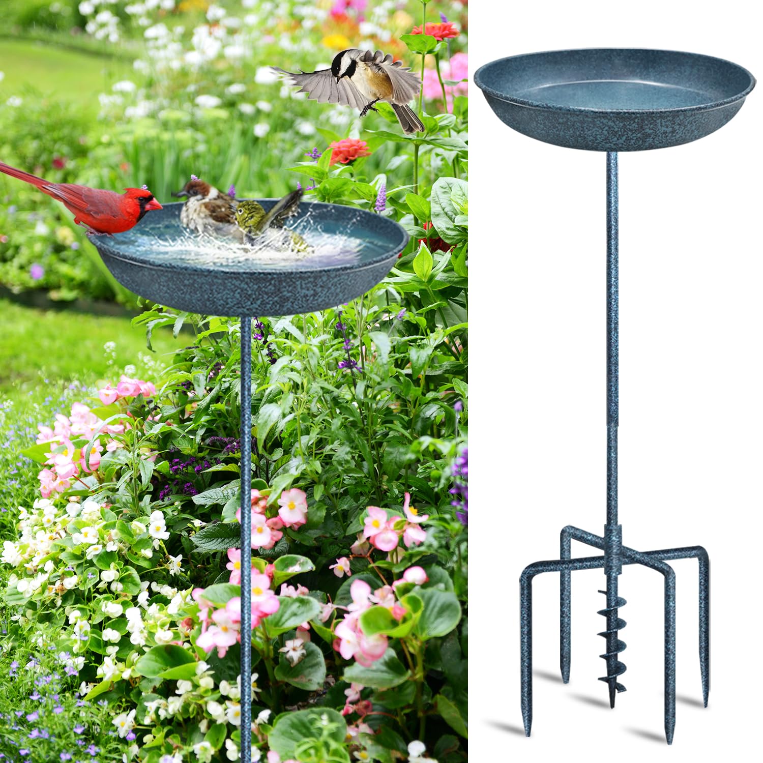 Amazon.com: Amoyls 32" Bird Bath - Metal Bird Baths with 12" Bowl for ...