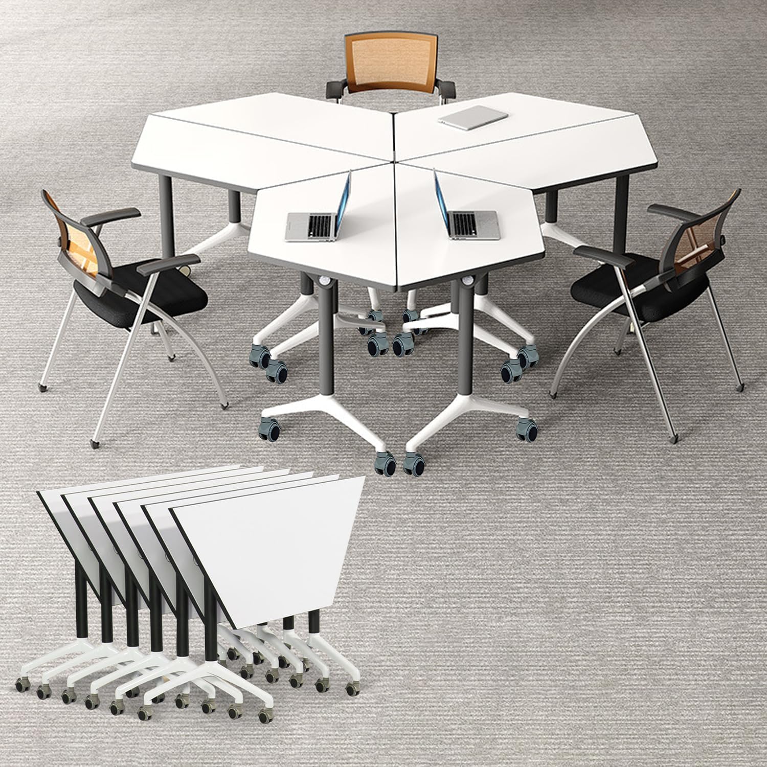 Amazon.com: Folding Conference Tables,47.2x23.6x29.5in Modern ...