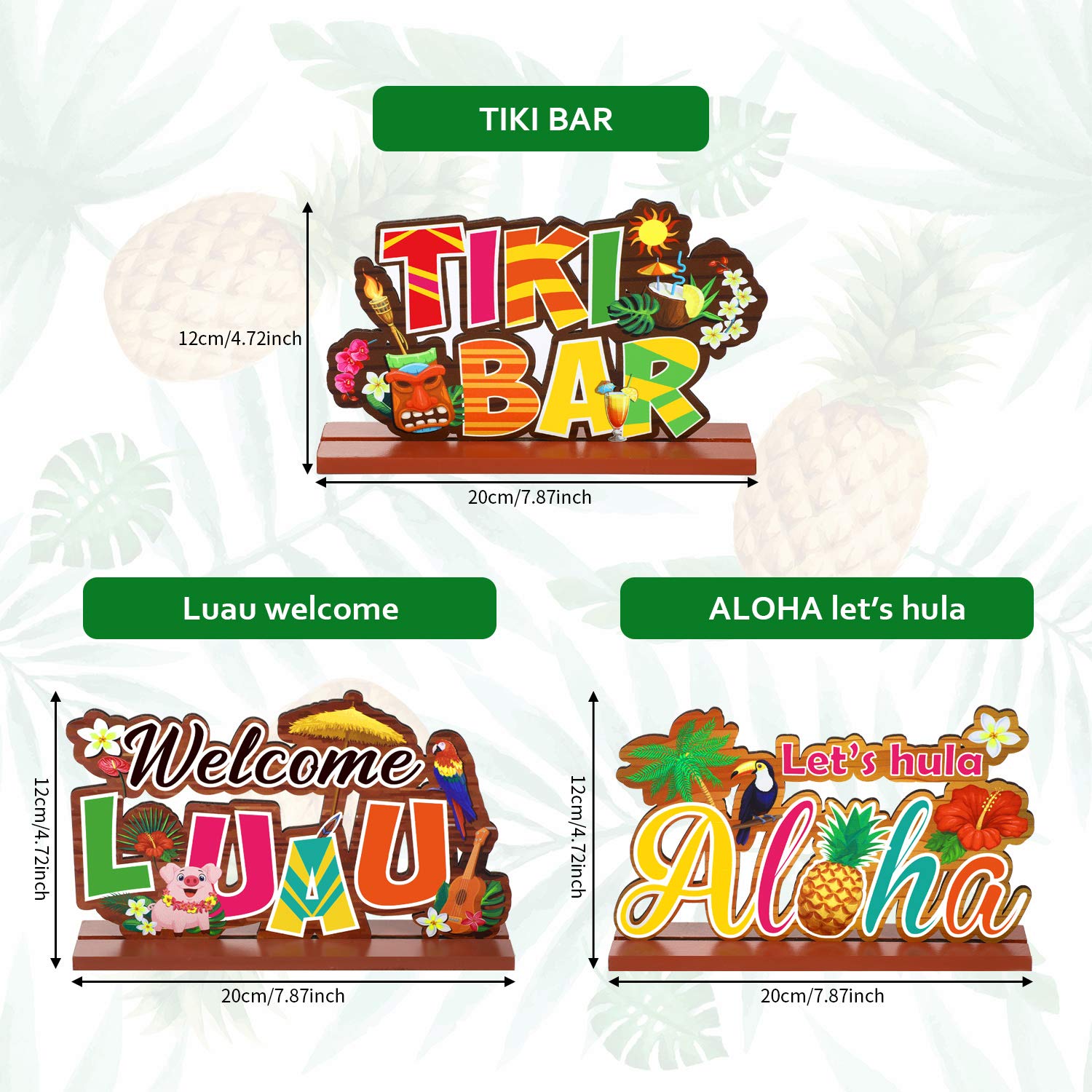 Luau Party Signs Aloha Signage Tiki Party Table Decoration, Tropical ...