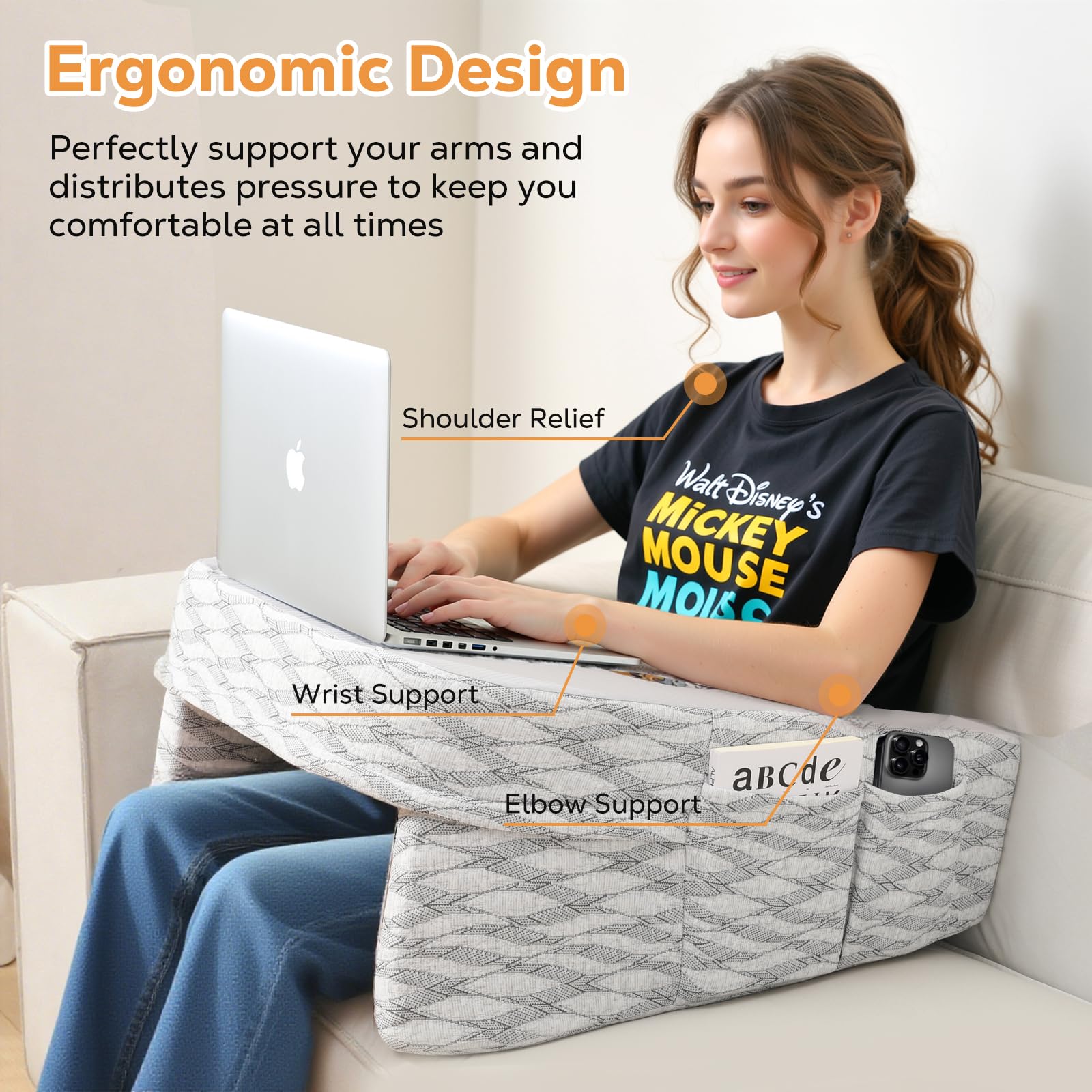Snapklik.com : Lewondr Reading Pillow For Lap Desk, Memory Foam Gaming ...