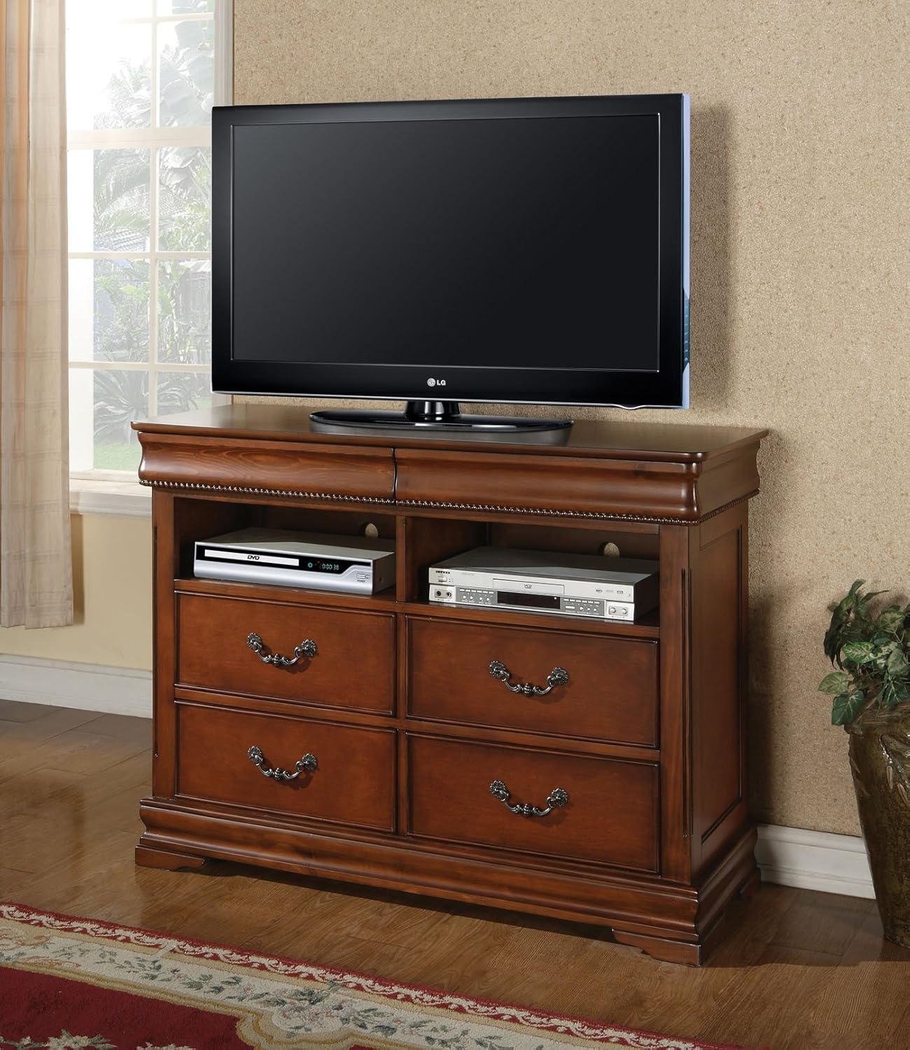 Amazon.com: Acme Classique II TV Console, Cherry Finish : Home & Kitchen