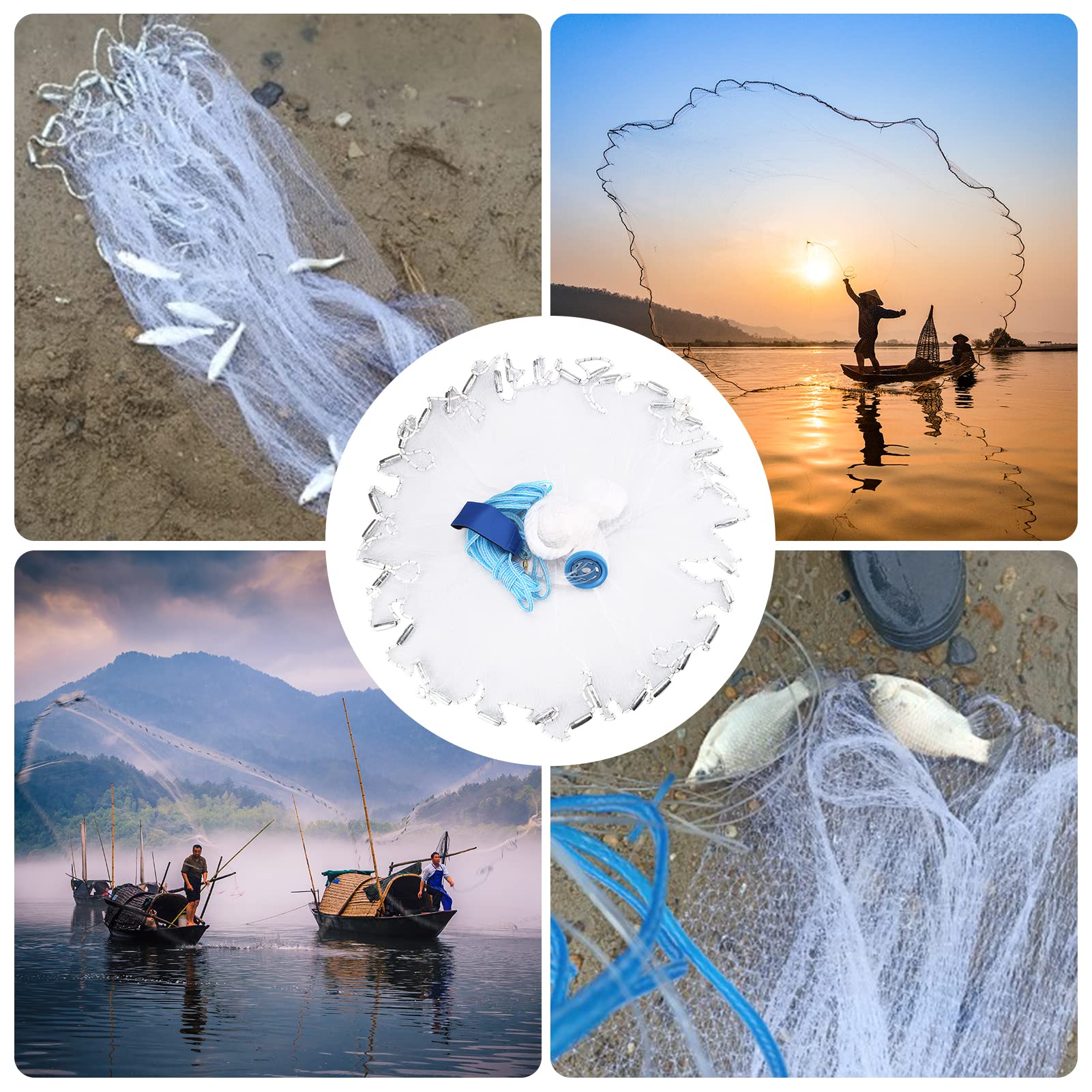 Snapklik.com : Cast Net For Bait Trap Fish, 4ft 6ft 8ft Radius Cast ...
