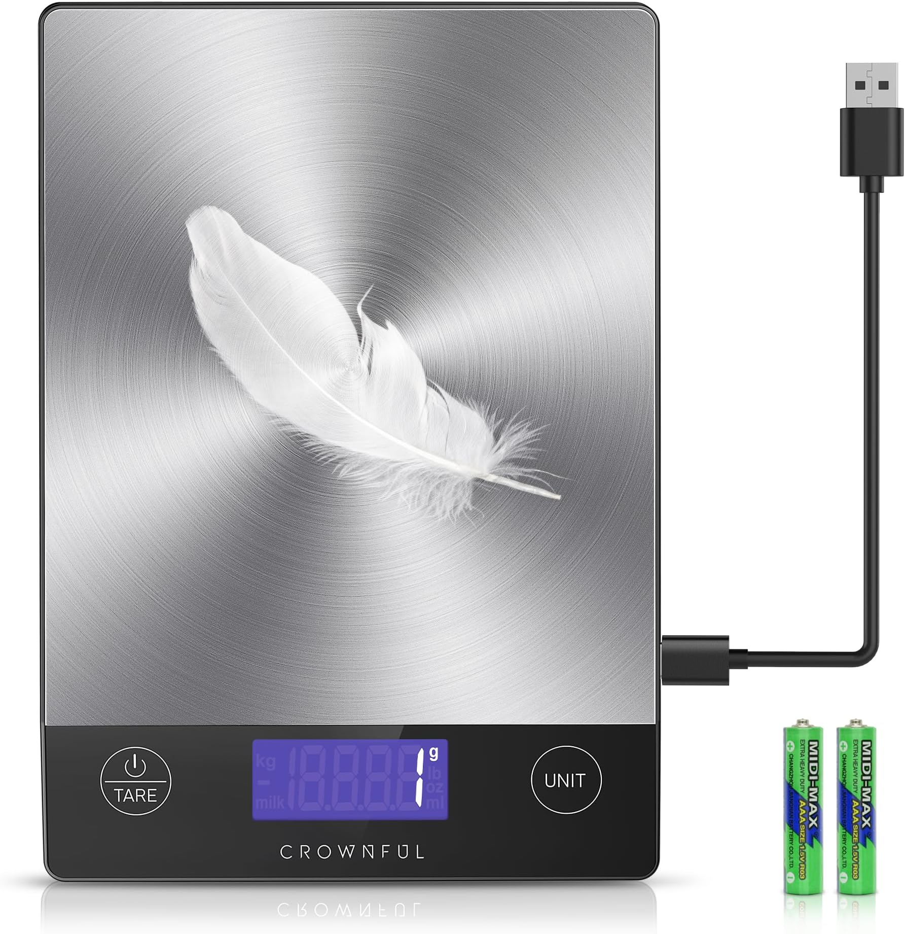 Cevadama USB Rechargeable Baking Digital Scales 10kg/1g, Kitchen Scale ...