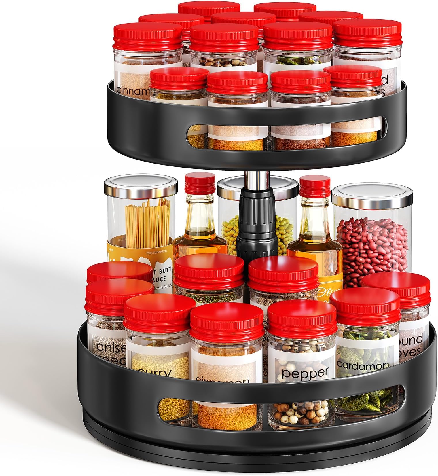 Amazon.com - Lazy Susan Organizer Spice Rack - Height Adjustable ...