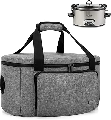 Amazon.com: Luxja Insulated Slow Cooker Bag (with a Bottom Pad and Lid ...