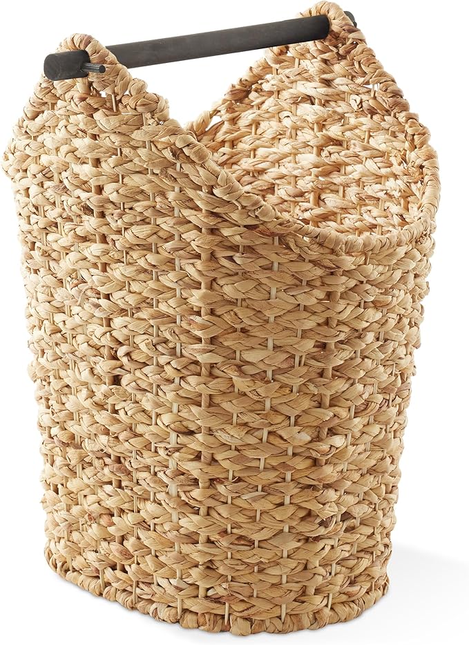 Amazon.com: Casafield Toilet Paper Storage Basket with Wood Roll Holder ...