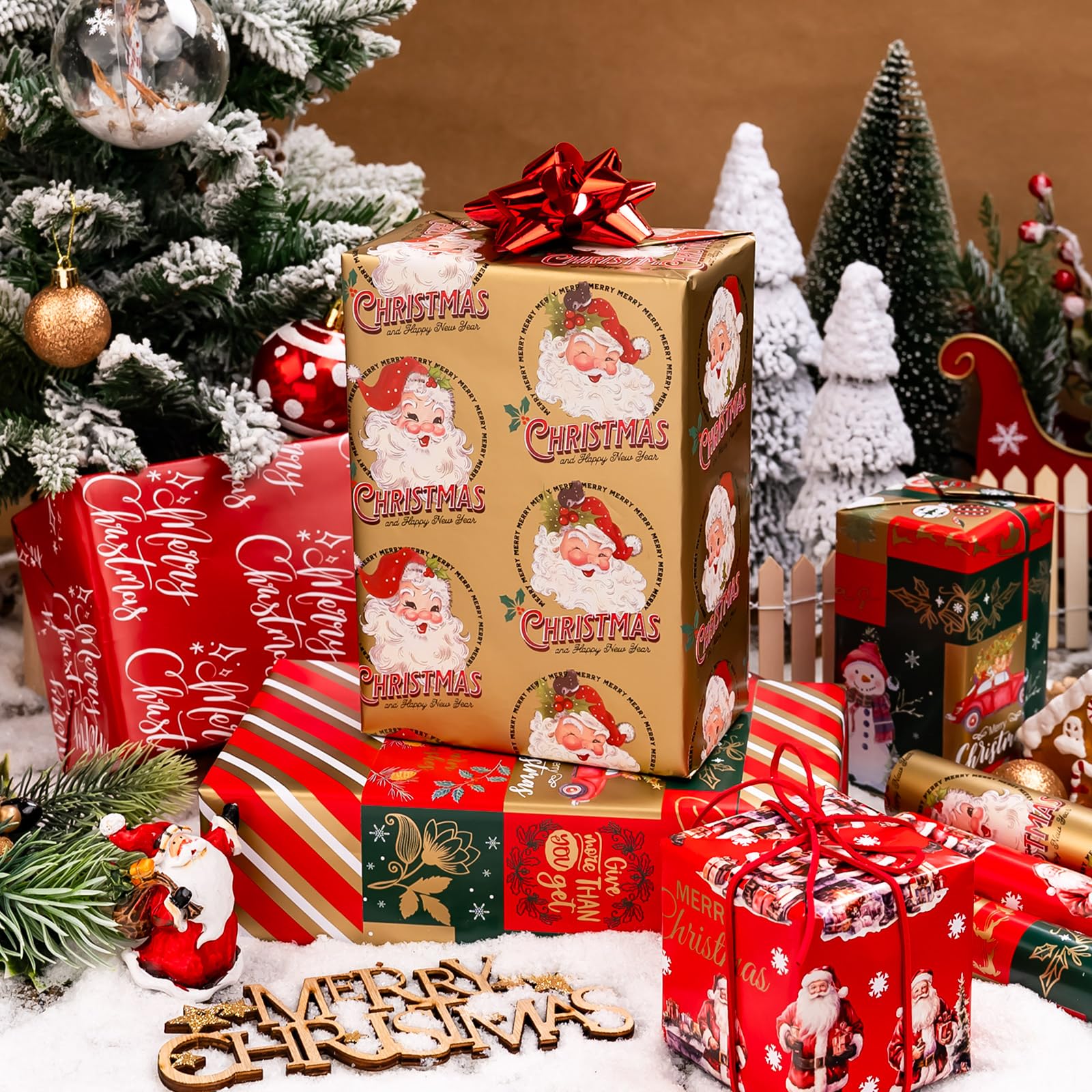 Snapklik.com : Reversible Christmas Wrapping Paper Rolls - 17" X 120 ...