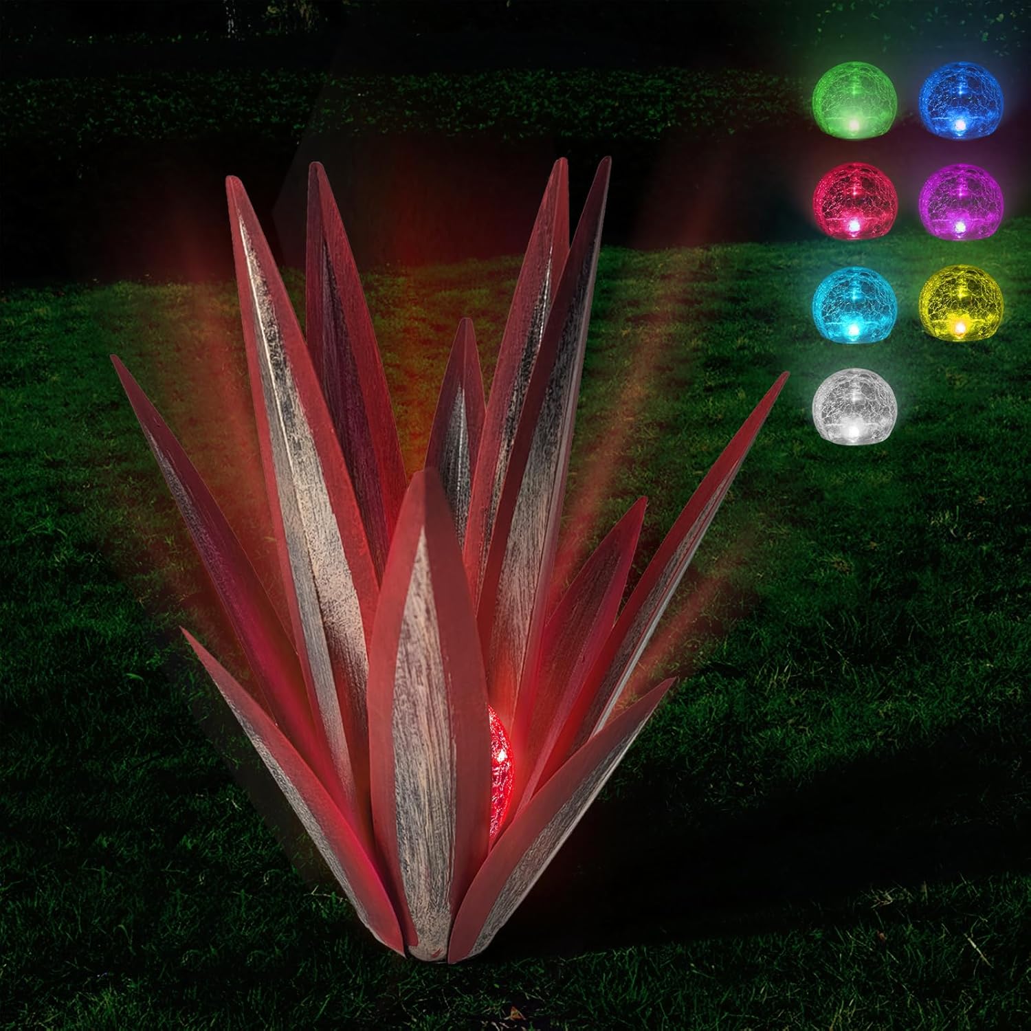 Metal Agave Plants Outdoor Decor: Solar Agave Metal Plants for Yard ...