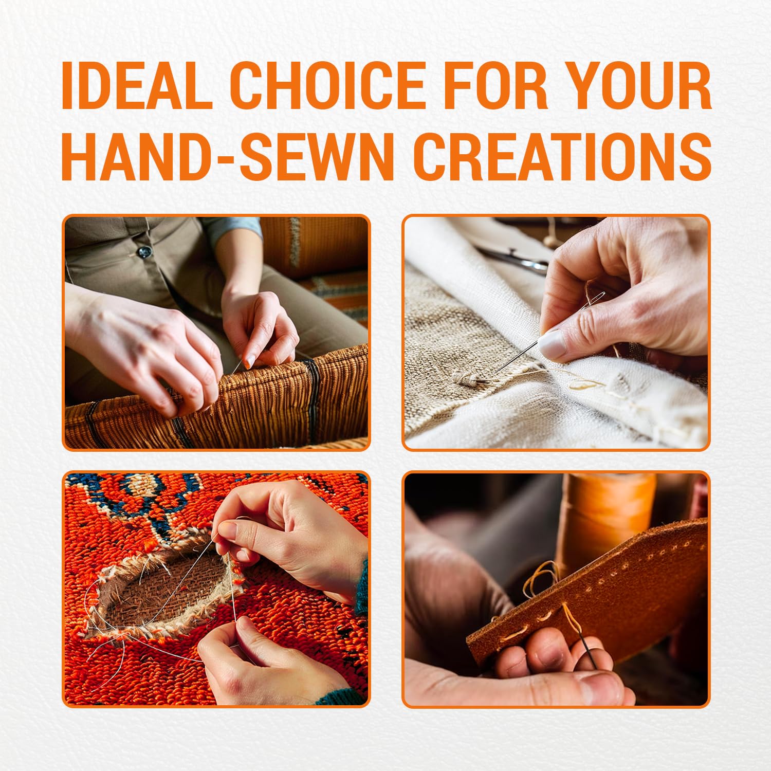 Snapklik.com : Heavy Duty Hand Sewing Needles Set - 52 Straight And ...