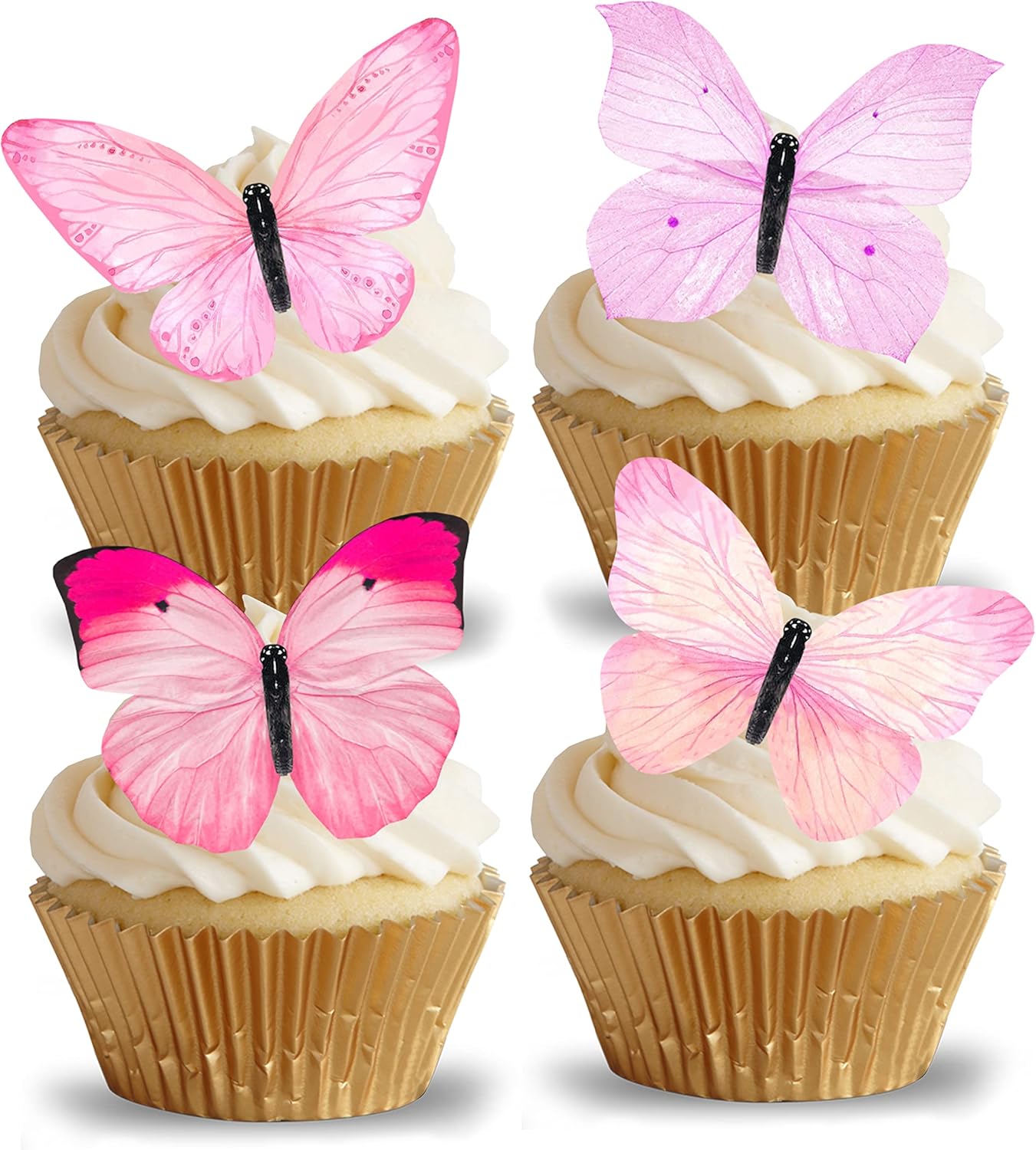 Anglesit Pre-Cut Gorgeous Pink Butterflies Edible Wafer/Rice Paper ...