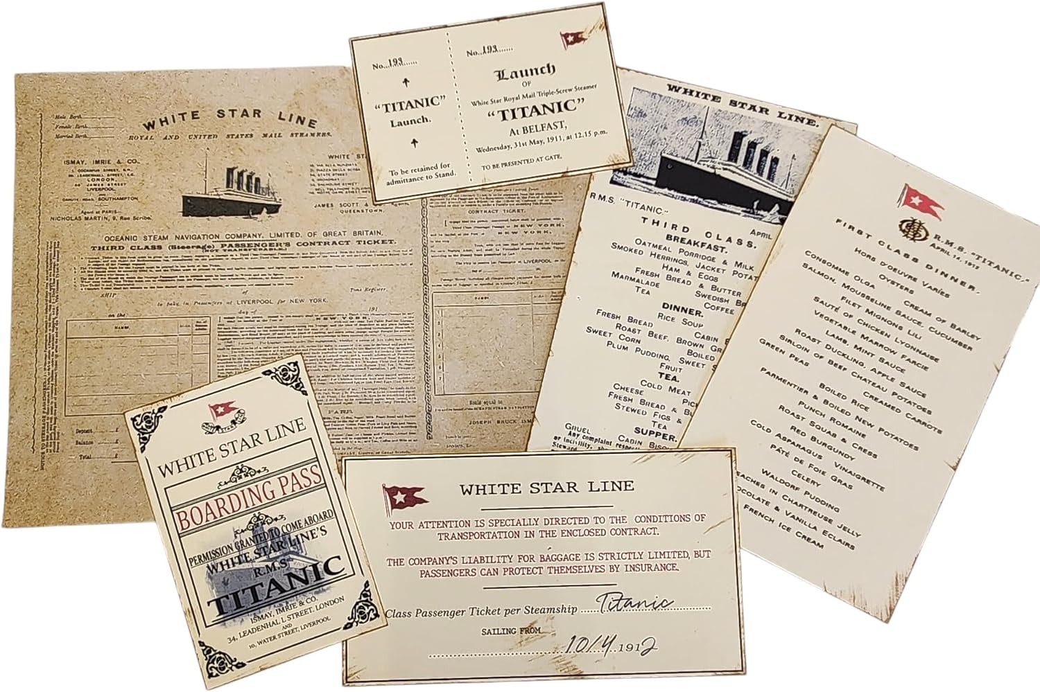 Amazon.com: Titanic Authentic reproduction Boarding pass, First and ...