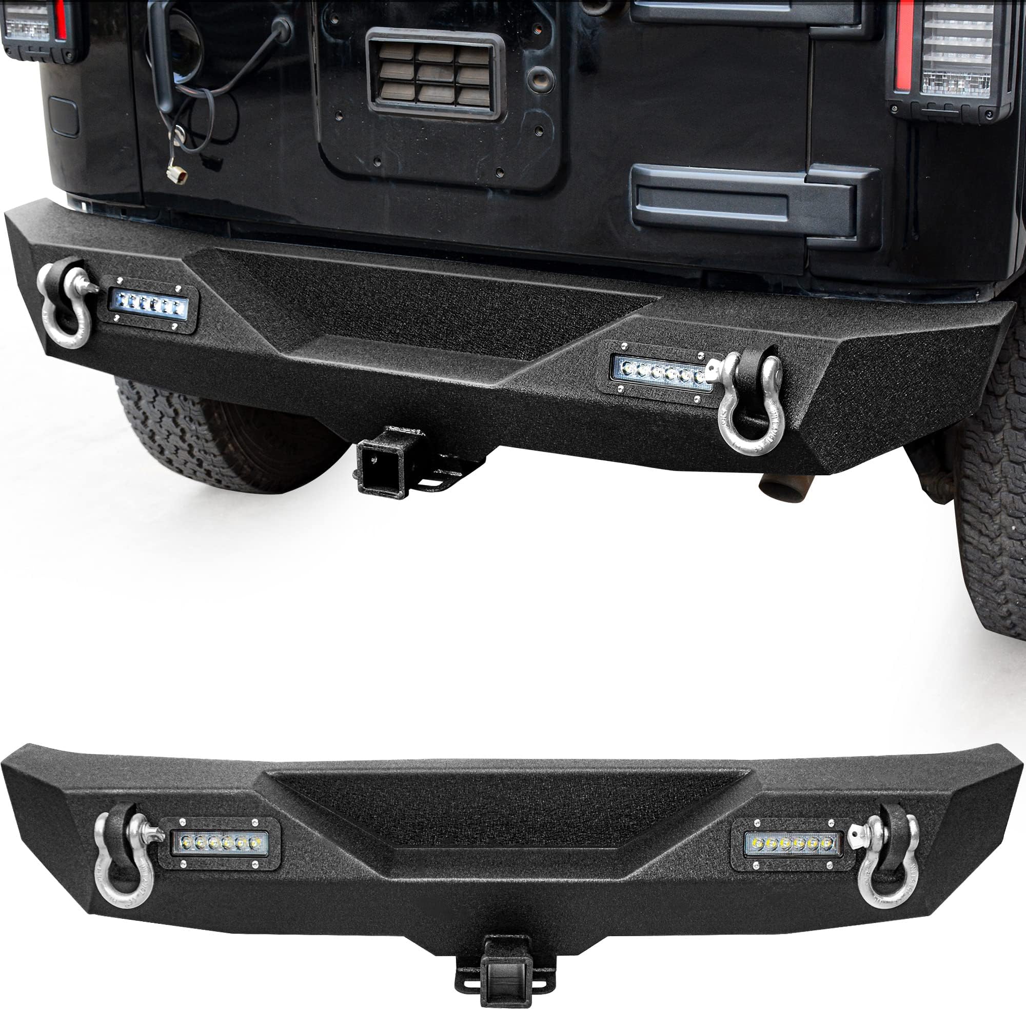 Amazon.com: OBNAUX Rear Bumper Compatible with 2007-2018 Jeep Wrangler ...