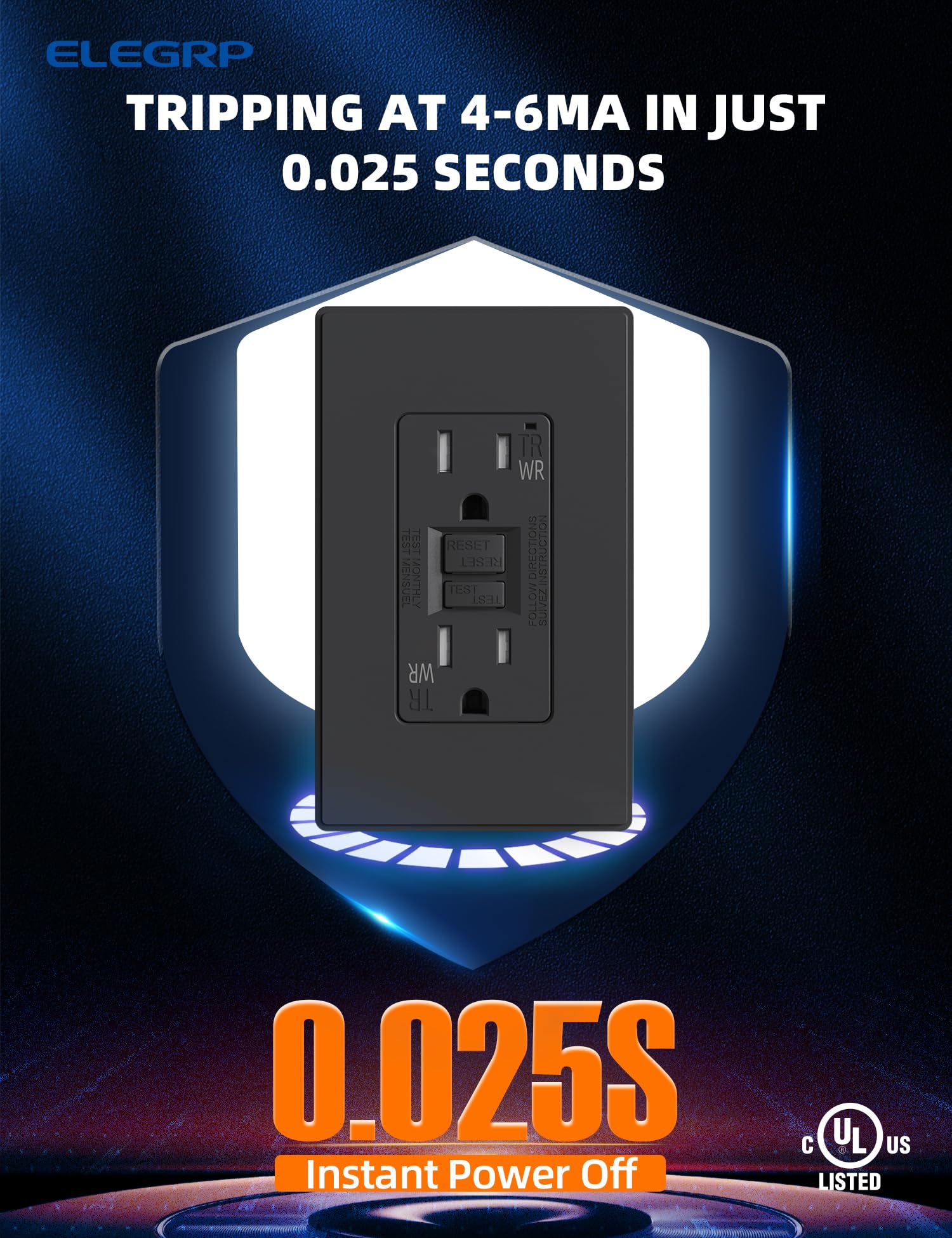 Snapklik.com : GFCI Outlet Outdoor, 15 Amp Self-Test Thinner Design GFI ...