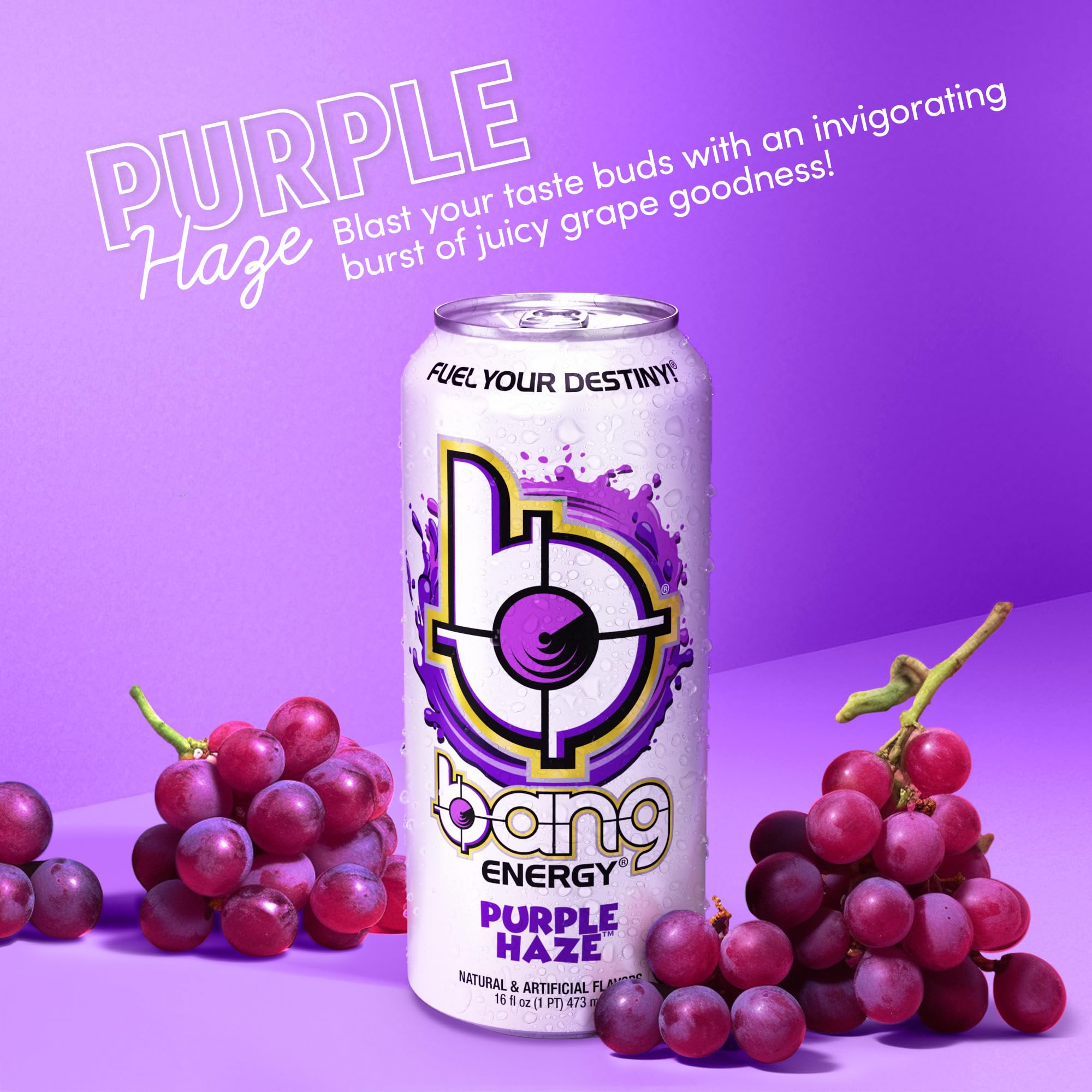 Snapklik.com : Bang Energy Purple Haze, Sugar-Free Energy Drink, 16 Ounce