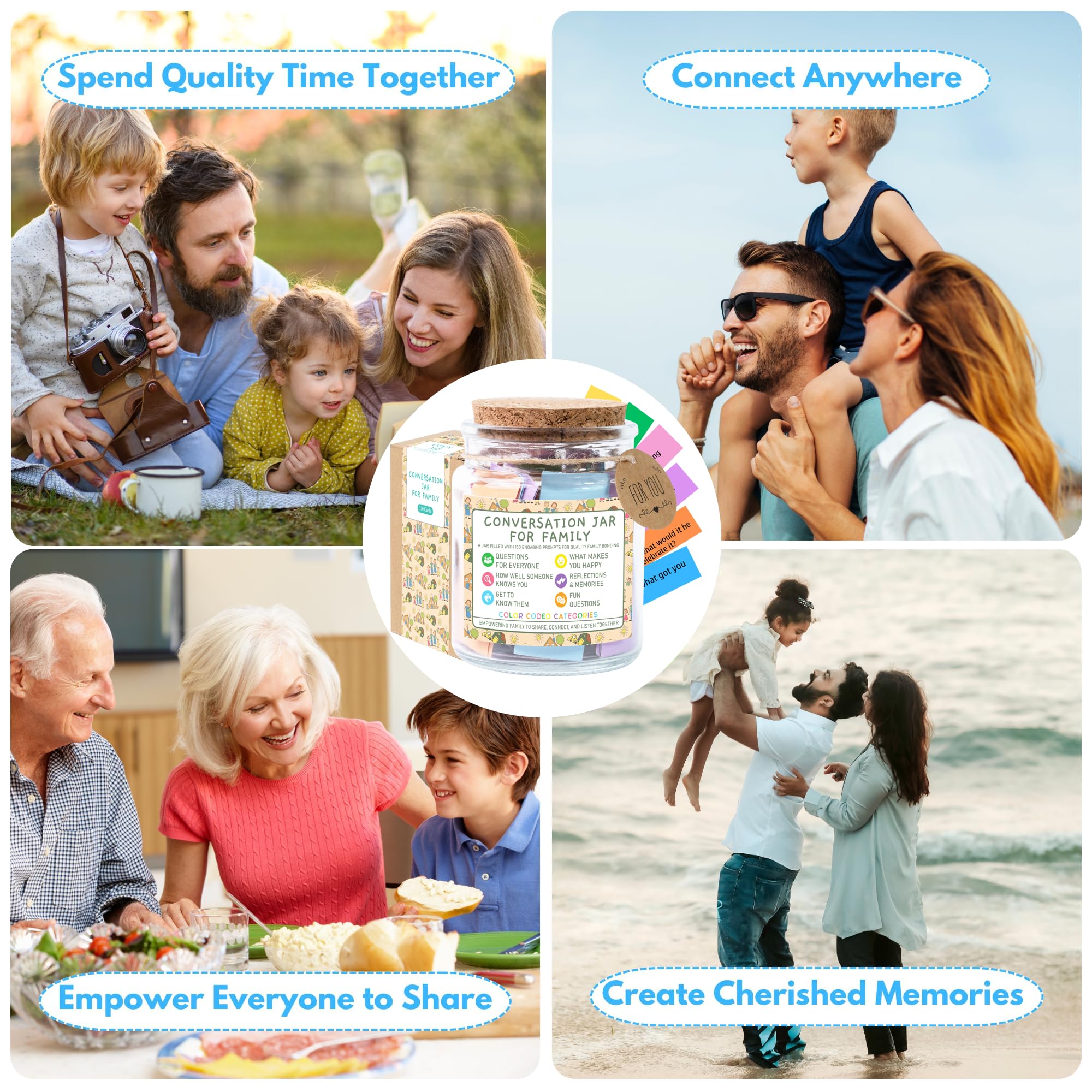 Snapklik.com : Family Conversation Cards In Jar, 150 Fun & Deep ...