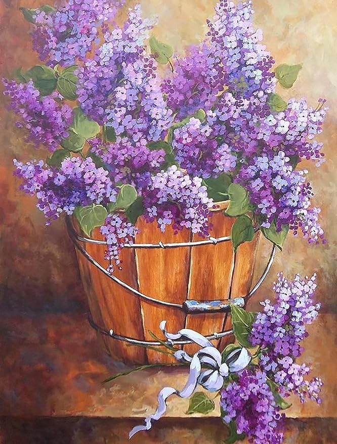 Leejoy 5D Diamond Painting Complet Lavande, Diamant Peinture Kits Point ...