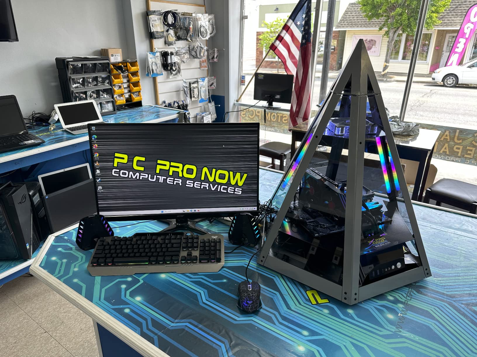 $28/mo - Finance KEDIERS Diamond Pyramid ATX PC Case Innovative Gaming ...