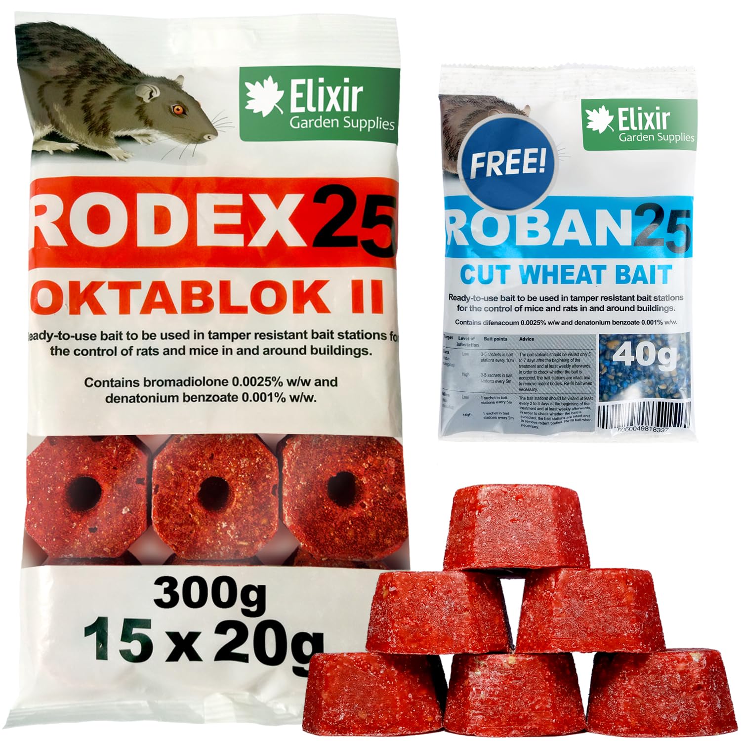 Elixir Gardens Rodex25 Oktablok Rat And Mouse Poison Poisoning Killer ...