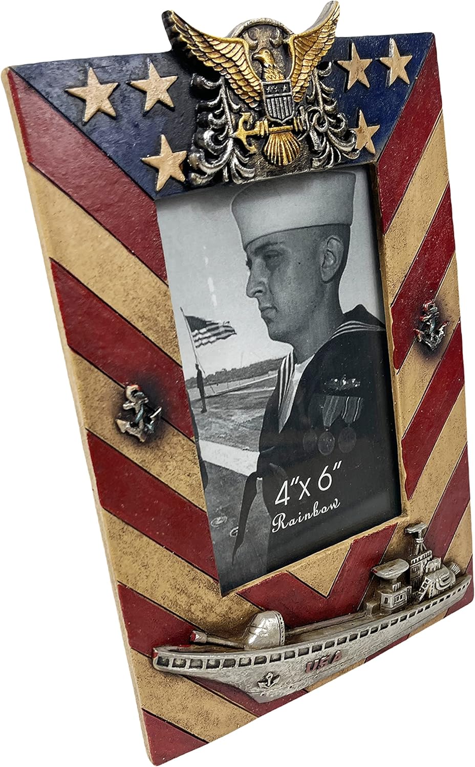 Amazon.com - Urbalabs USA Flag Navy Military Frame 4x6 Sailor Decor ...