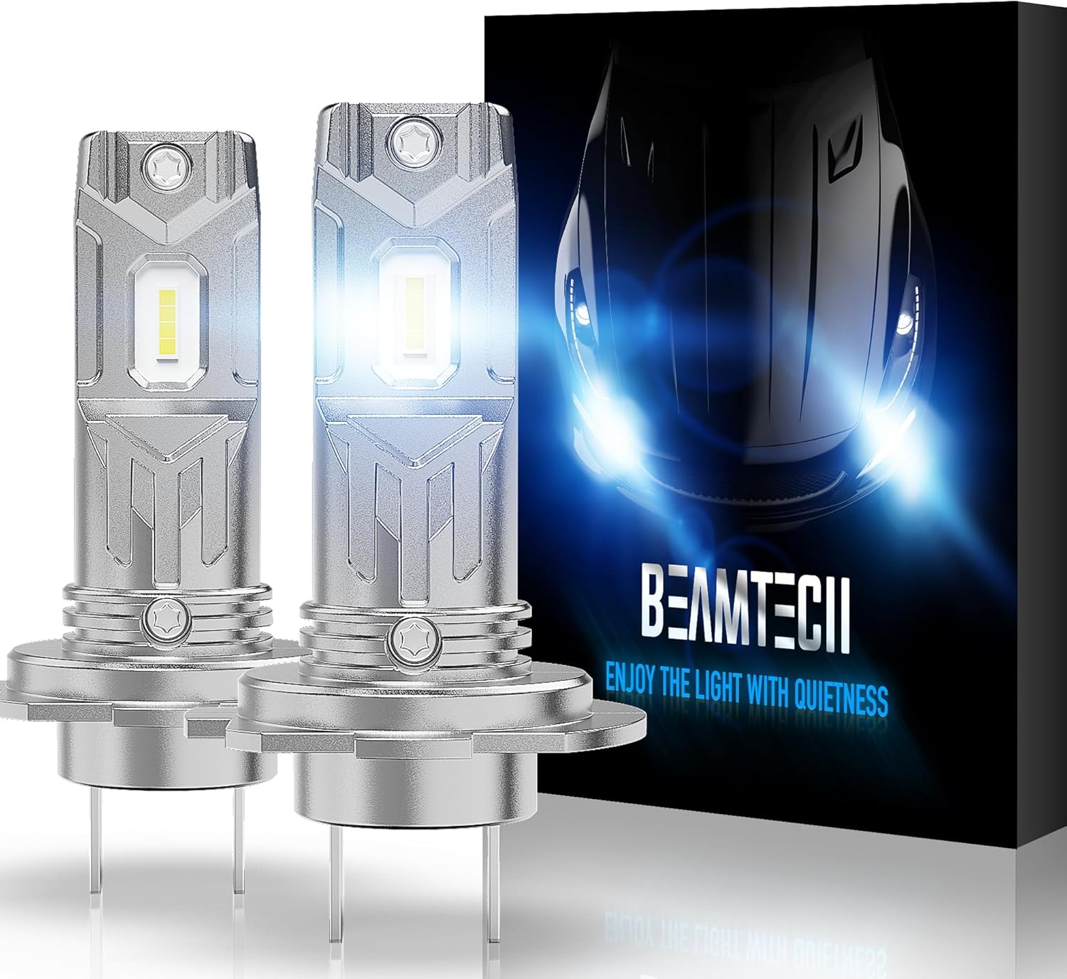 Amazon.com: BEAMTECH H7 Bulbs,H7 Light Bulb Plug and Play No Adapter Required 1:1 Size 6500K ...