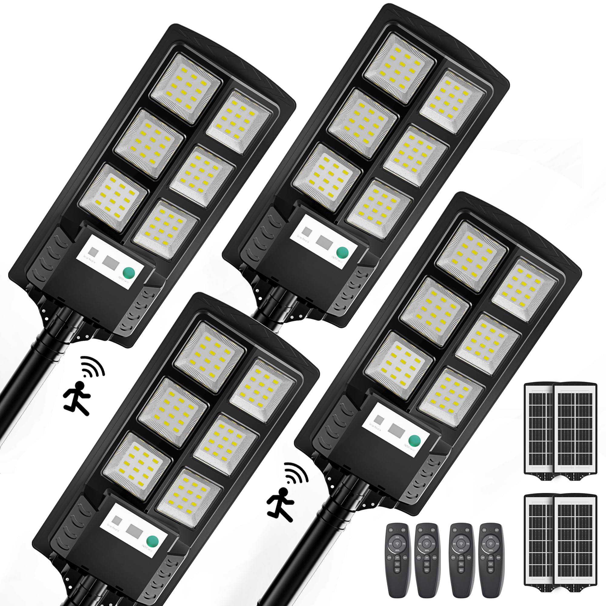 Outdoor Solar Lights, Dusk to Dawn Motion Sensor Waterproof LED Street ...