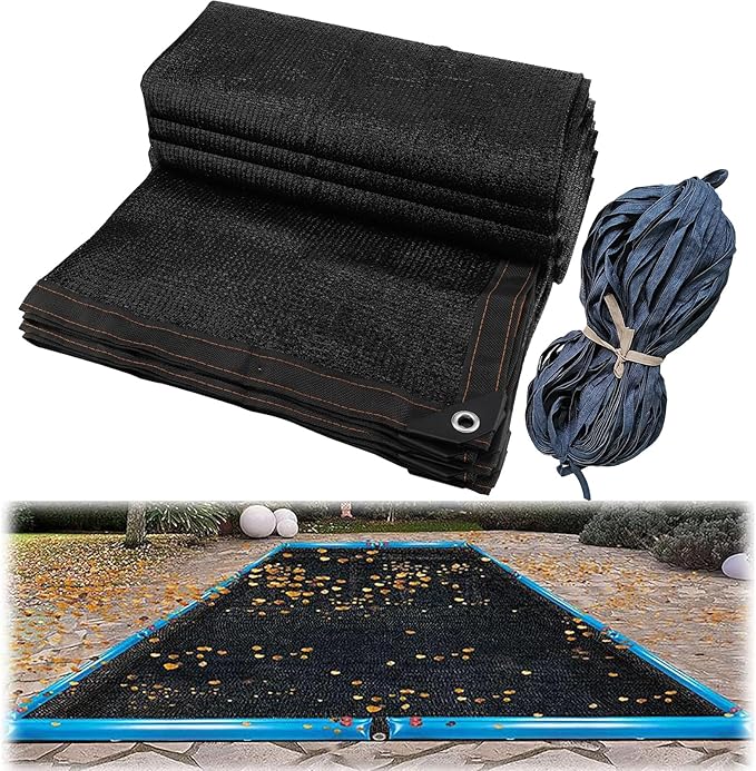 Amazon.com : SUNDALY 25x50FT Rectangle Pool Leaf Net Cover for Inground ...