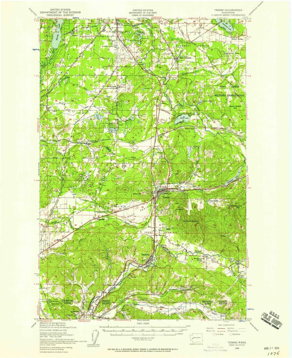 Amazon.com : YellowMaps Tenino WA topo map, 1:62500 Scale, 15 X 15 ...