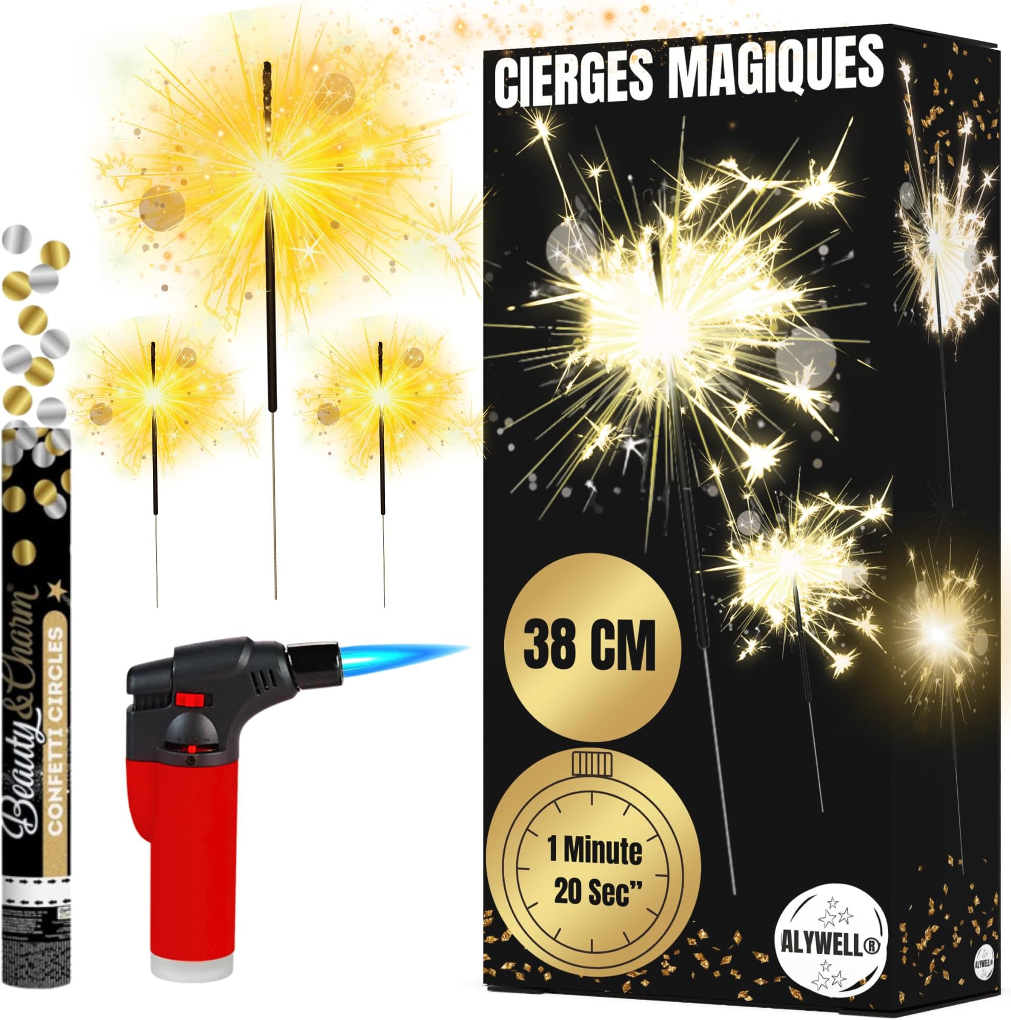 Lot de 40 Cierges magiques sous blisters - longueur 17 cm - longueur ...