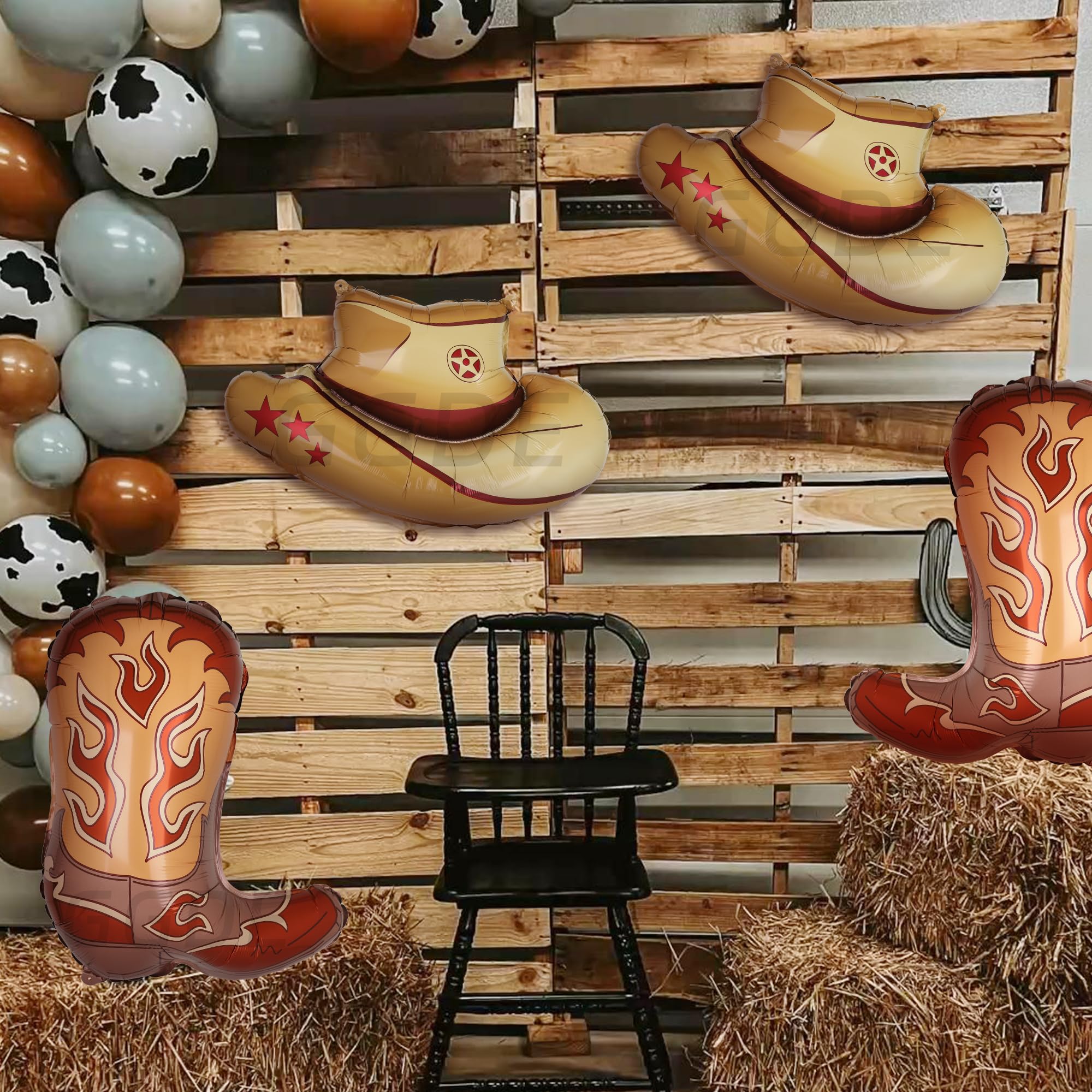 Snapklik.com : 4 Pcs Western Themed Party Balloons Western Boot ...
