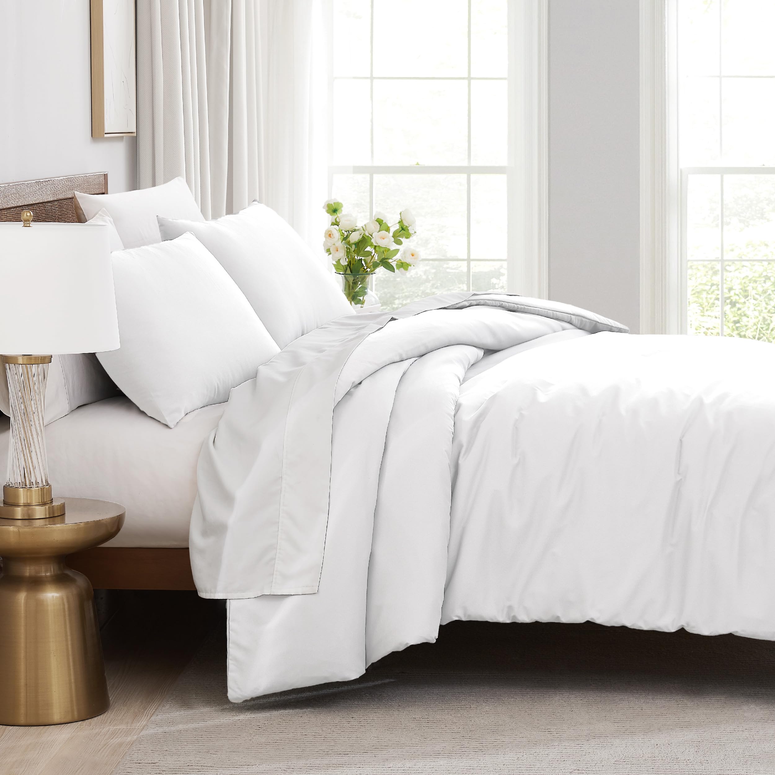 Amazon.com: Southshore Fine Living, Inc. White Duvet Cover, Twin/Twin ...