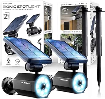 Bell+Howell Bionic Floodlight and Bionic Spotlight Bundle Solar Lights ...
