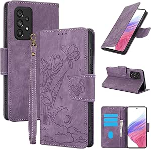 Amazon.com: CYXHCJYH Case for Samsung Galaxy A53 5G Wallet Case, Butterfly Flower Leather Cover ...