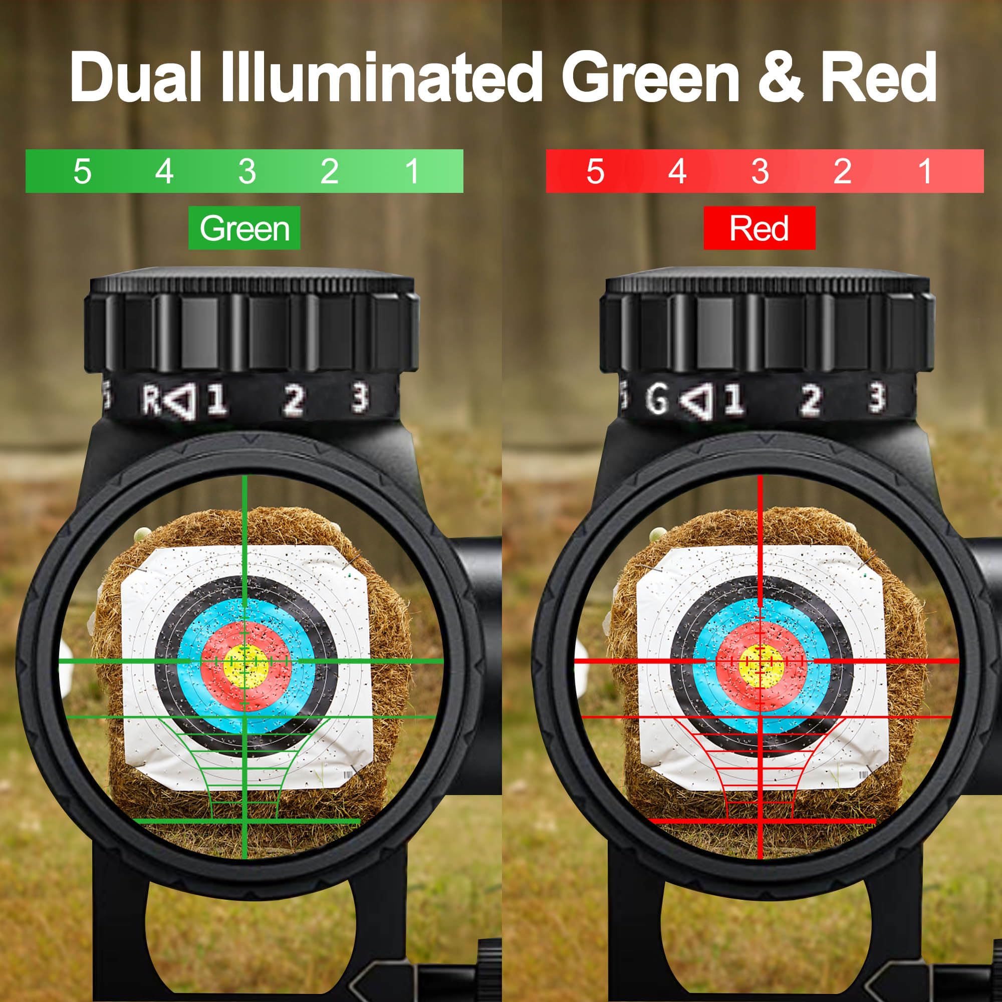 6-24x50 AO Rifle Scope Red and Green Illuminated Rangefinder Reticle ...