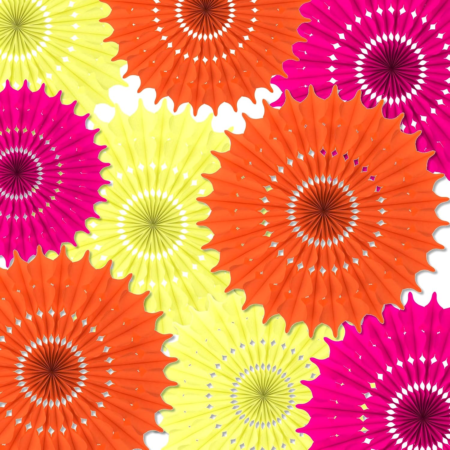 Amazon.com: THAOSE Orange and Pink Paper Party Decorations Paper Fans ...