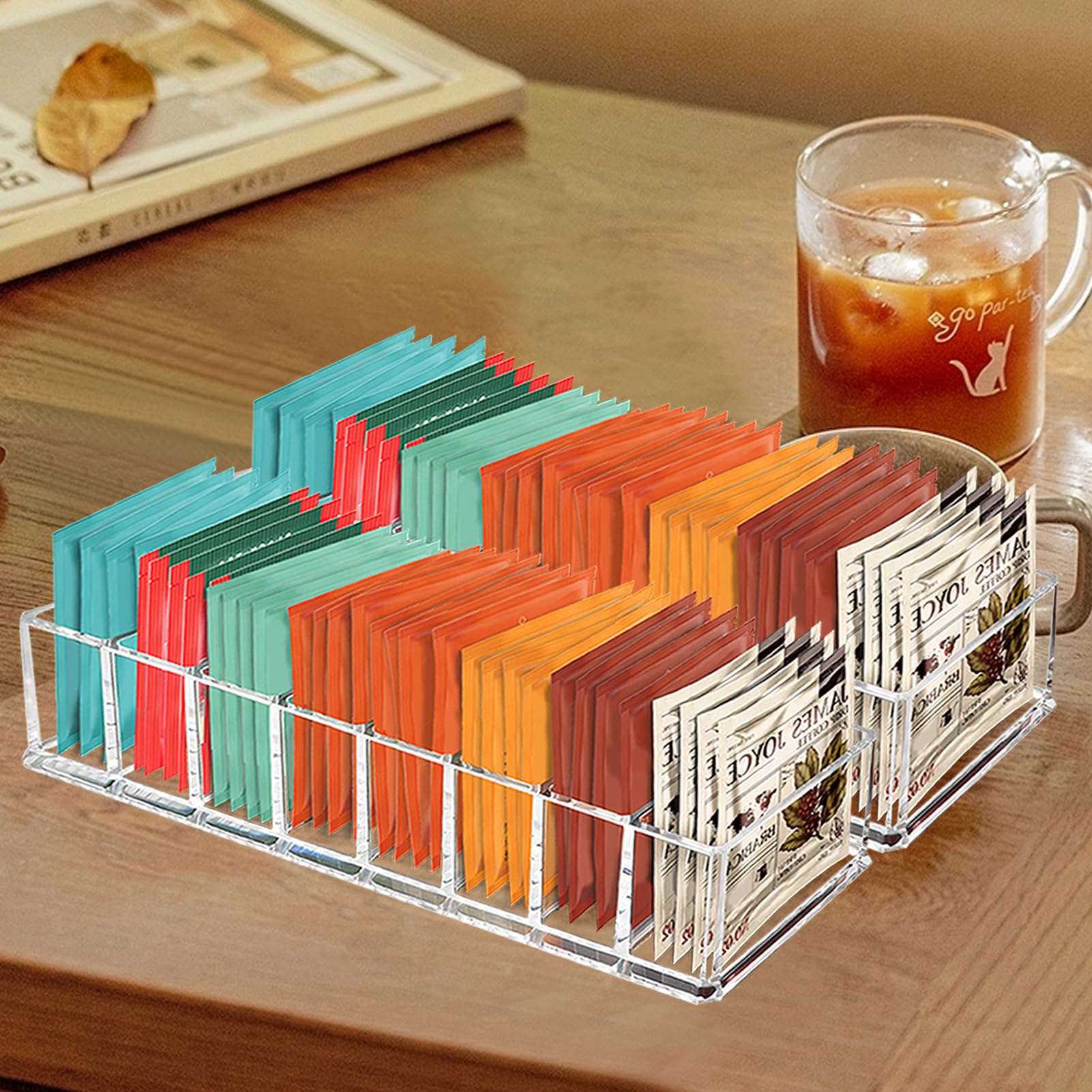 Snapklik.com : Tea Bag Organizer, Clear Acrylic Tea Bag Holder, Tea ...